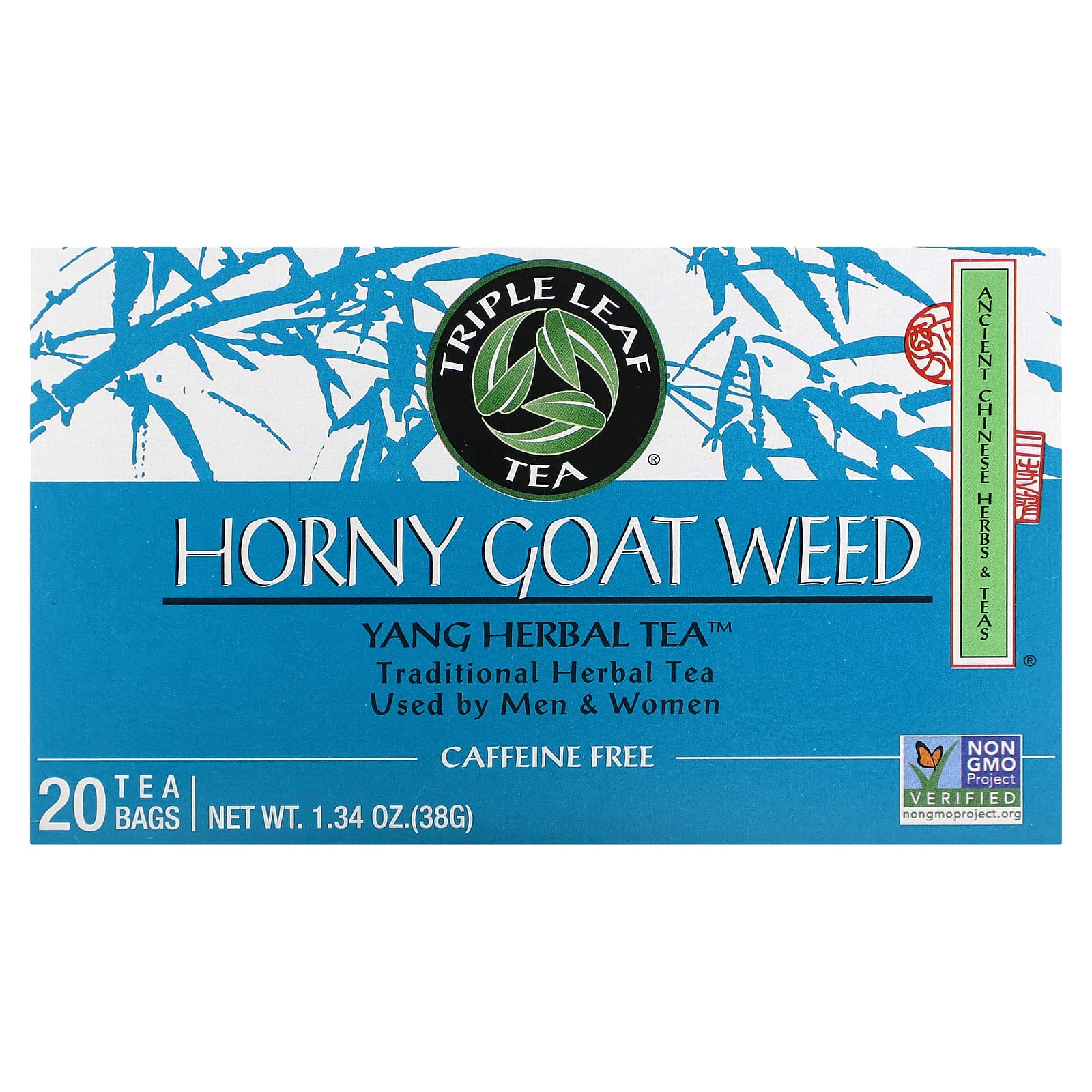 Triple Leaf Tea, Horny Goat Weed, Caffeine Free, 20 Tea Bags, 1.34 oz ...