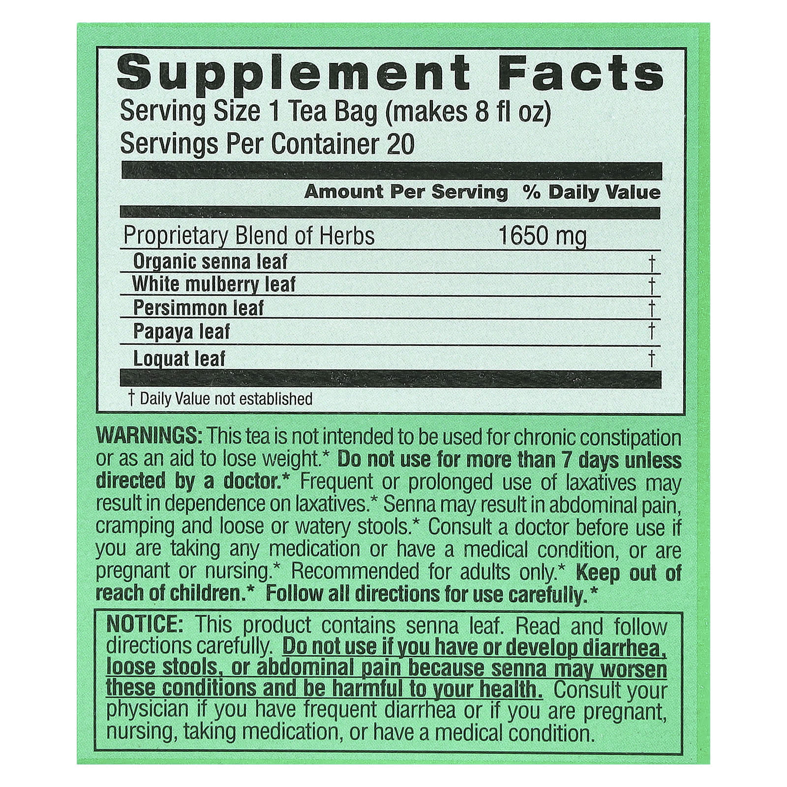 Triple Leaf Tea, Ultra Slim, Herbal Tea, With White Mulberry Leaf ...