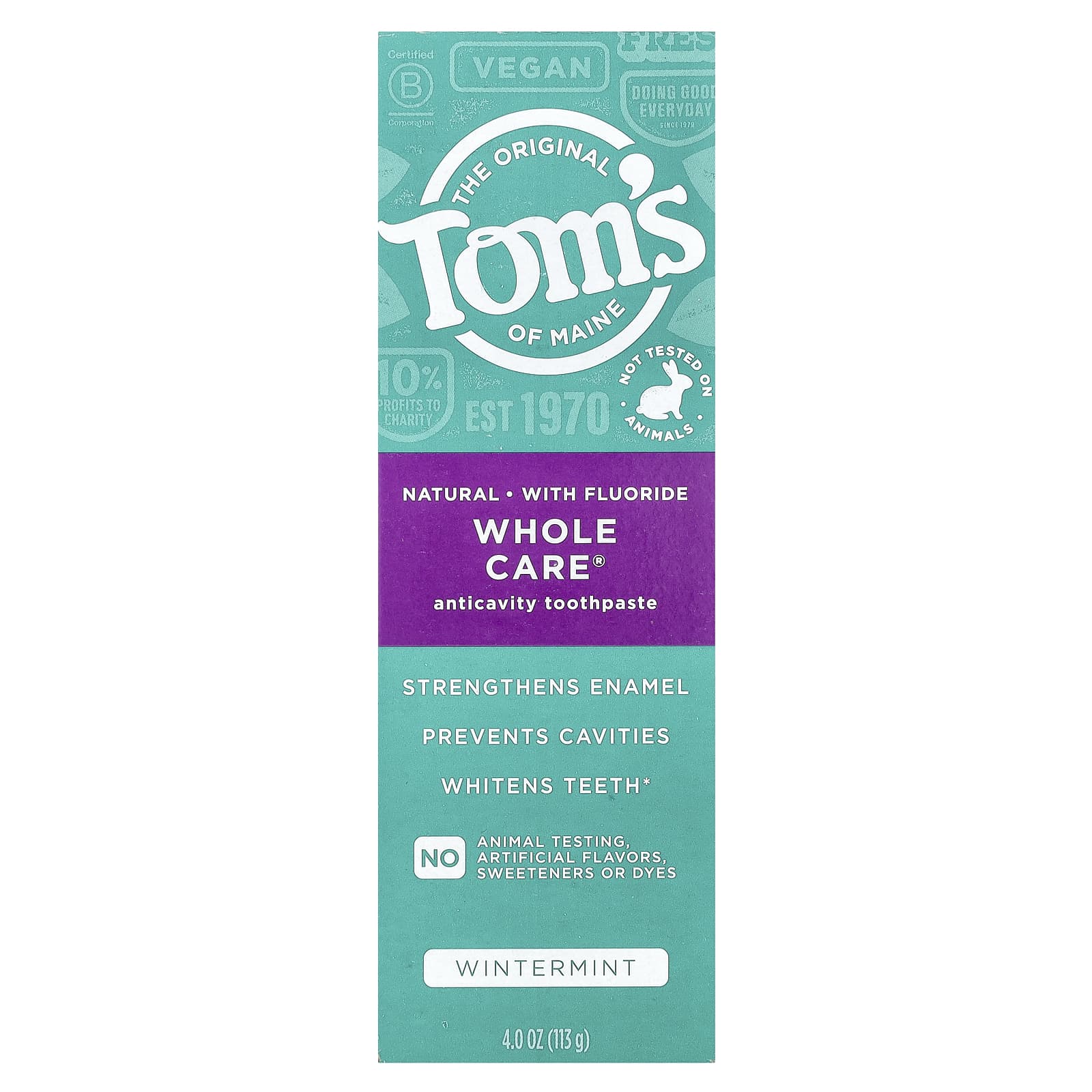 Tom's of Maine, Whole Care®, Anticavity Toothpaste with Fluoride ...