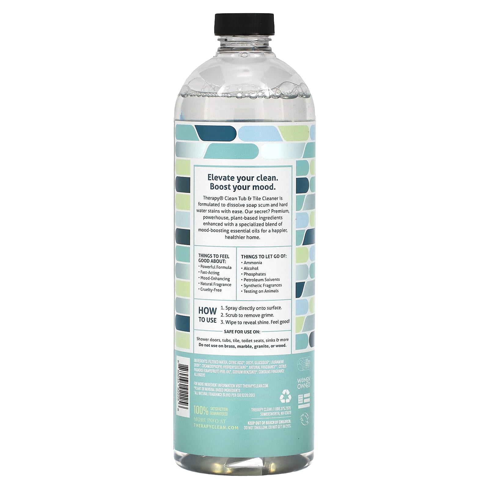 Therapy Clean, Tub & Tile, Plant-Based Cleaner, Grapefruit Zest, 24 fl ...