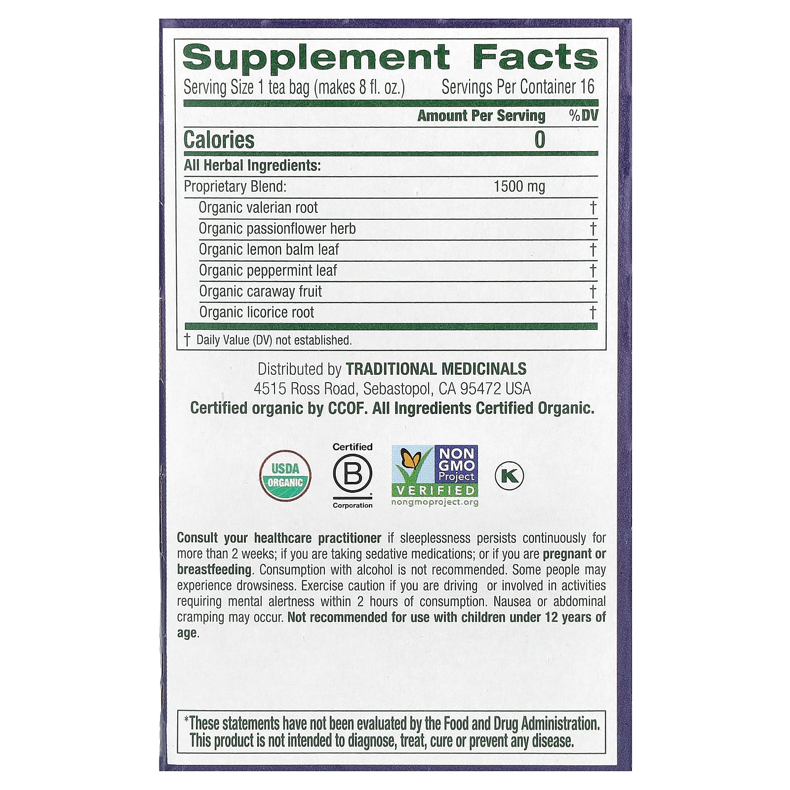 Traditional Medicinals, Organic Nighty Night Extra, Lemon Balm ...