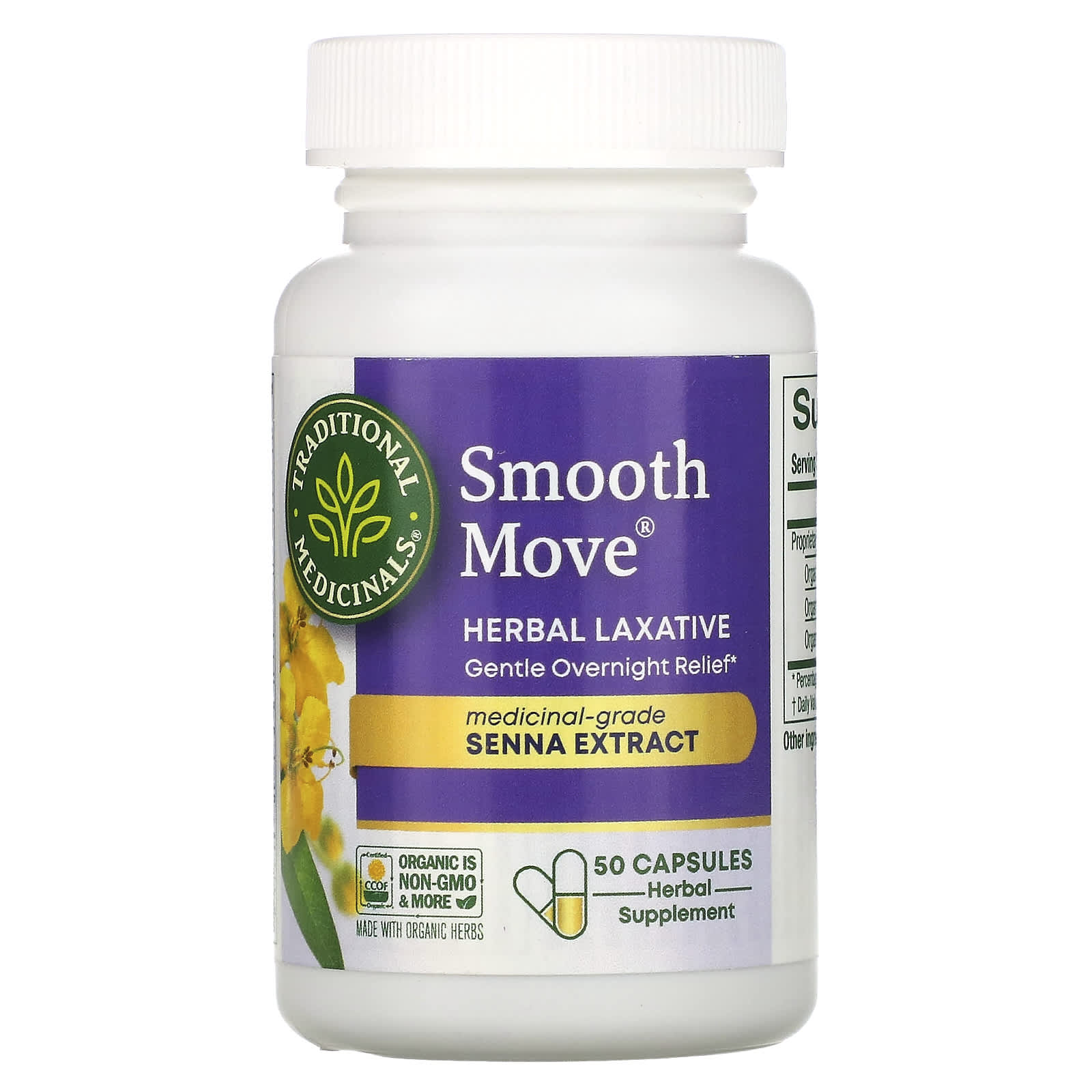 Traditional Medicinals, Smooth Move Capsules, Senna, 50 Capsules