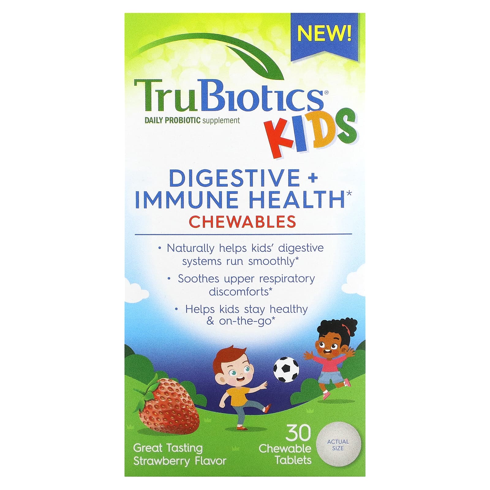 TruBiotics, Kids, Digestive + Immune Health Chewables, Strawberry, 30 ...