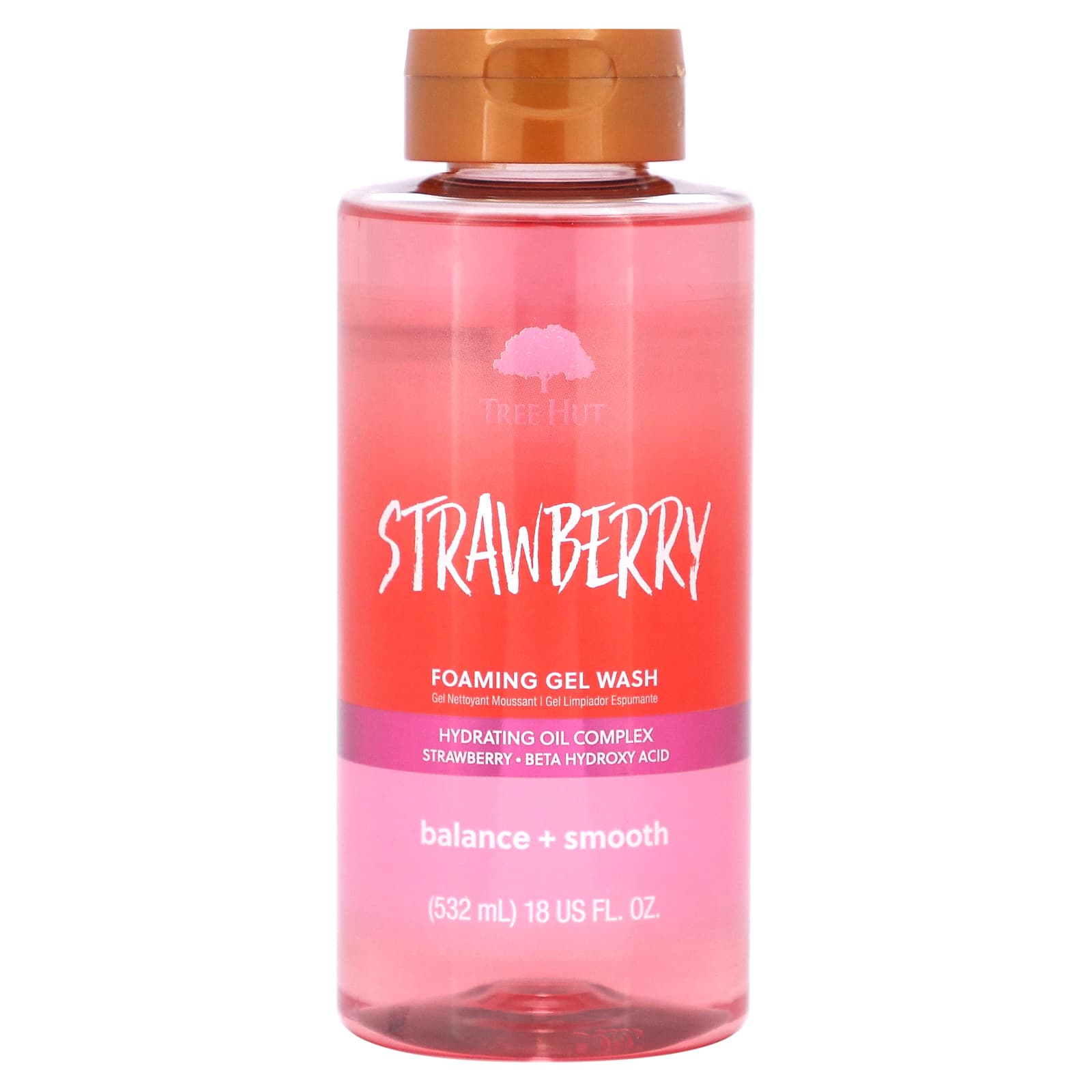Tree Hut, Foaming Gel Wash, Strawberry, 18 fl oz (532 ml)