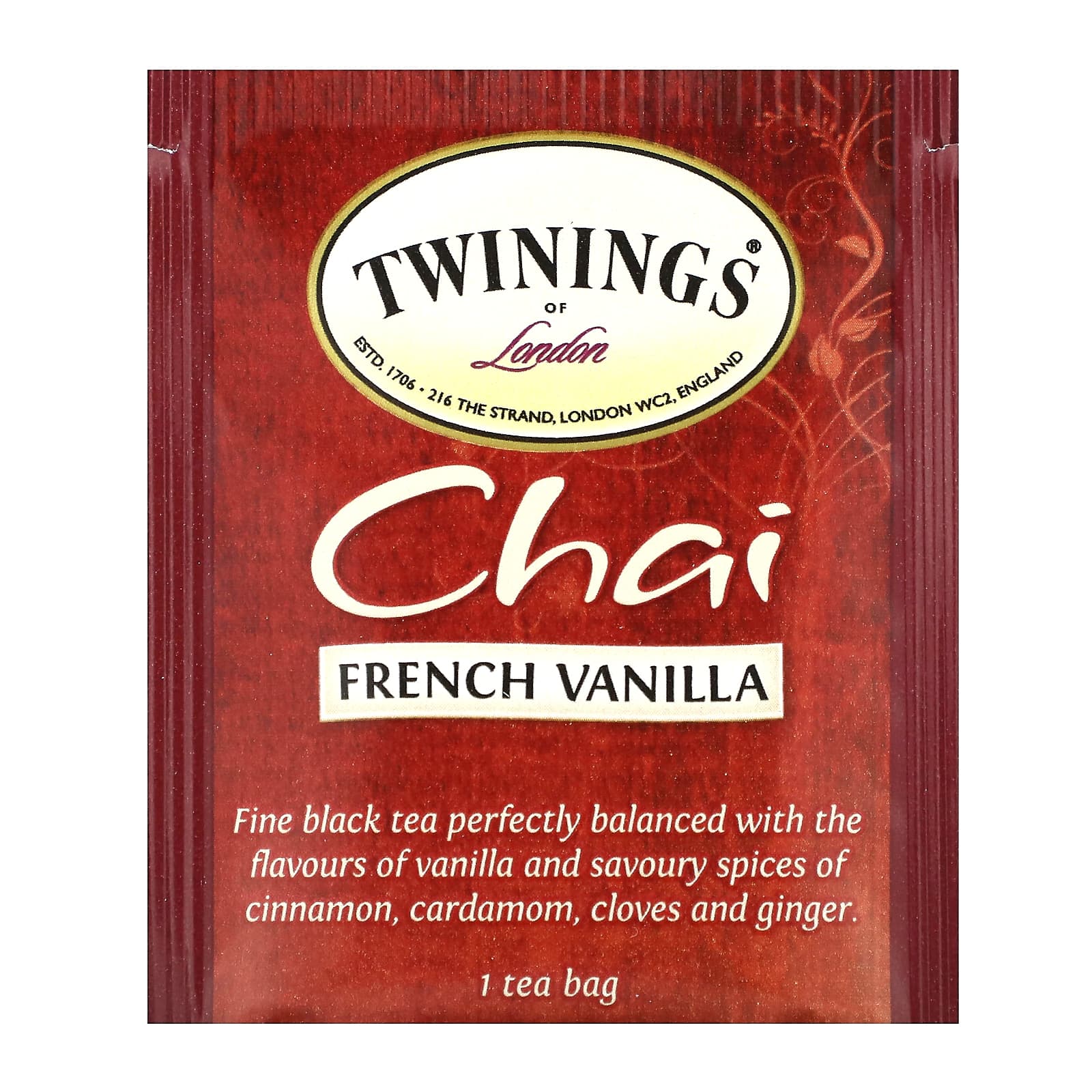 Twinings, Flavored Black Tea, Chai, French Vanilla, 20 Tea Bags, 1.41 ...