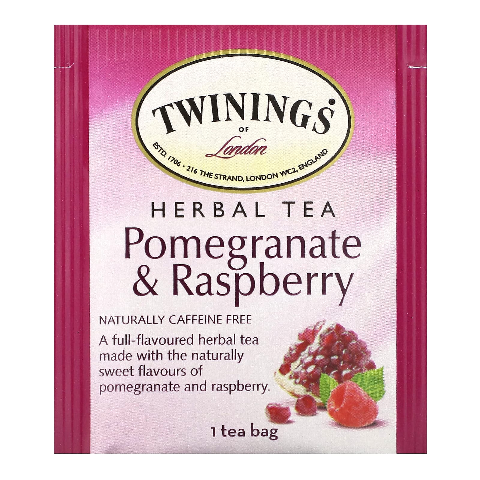 Twinings, Flavored Herbal Tea, Pomegranate & Raspberry, Caffeine Free ...