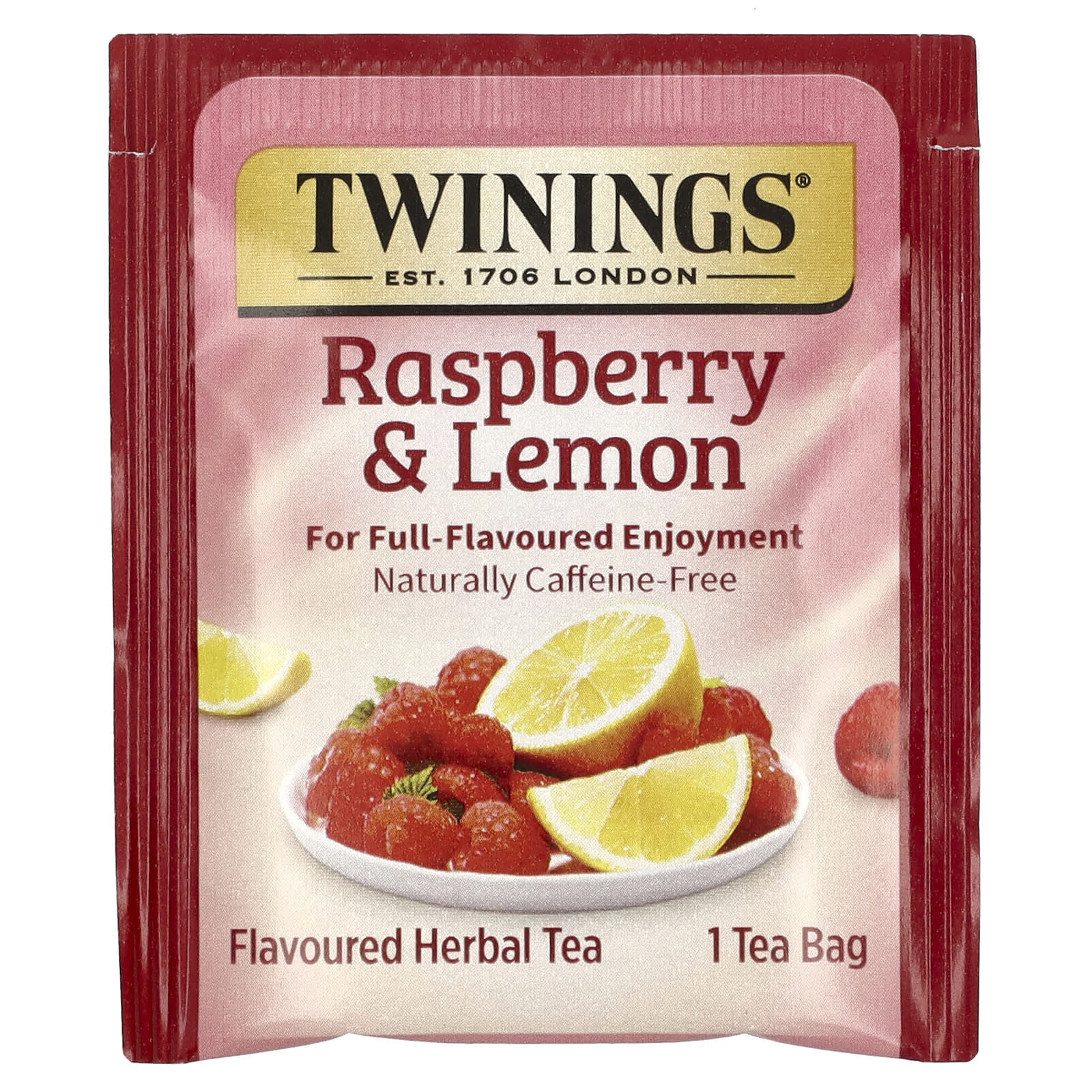 Twinings, Herbal Tea, Raspberry & Lemon, Caffeine-Free, 20 Tea Bags, 1. ...