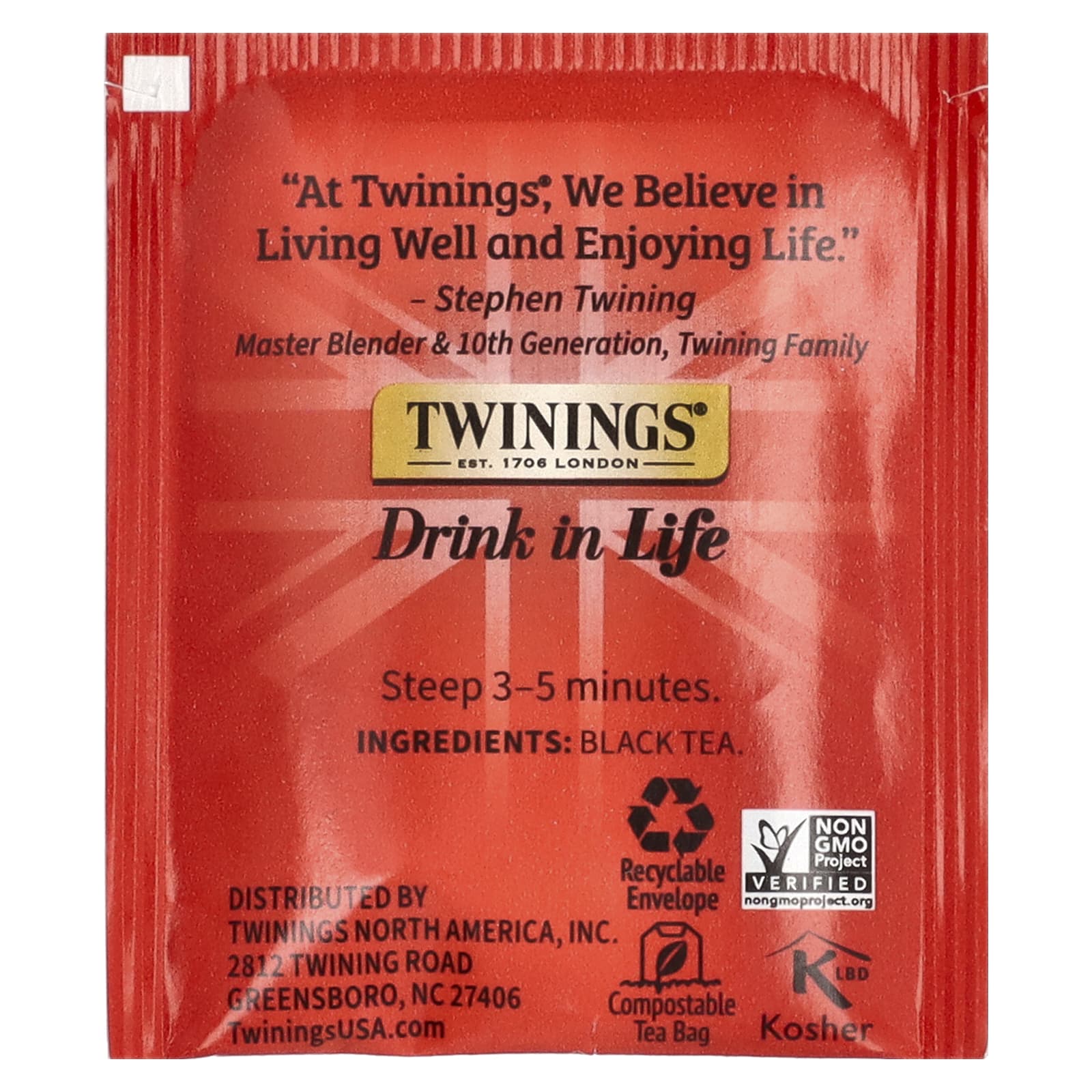 Twinings, Pure Black Tea, English Breakfast, 100 Tea Bags, 7.05 oz (200 g)