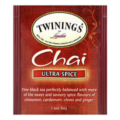Twinings, Flavored Black Tea, Chai, Ultra Spice , 20 Tea Bags, 1.41 oz ...