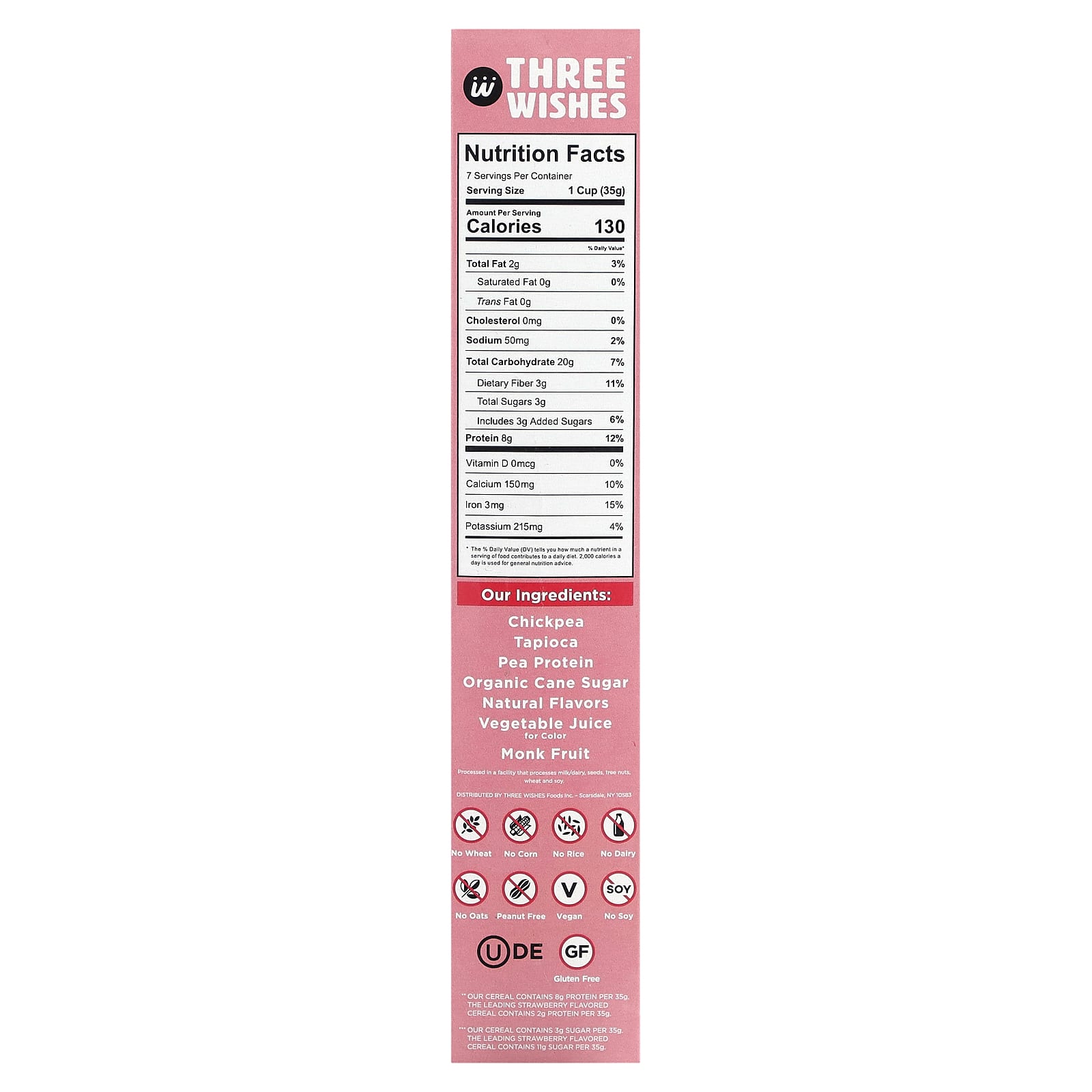 Three Wishes, Grain Free Cereal, Strawberry, 8.6 oz (245 g)