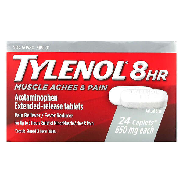 Tylenol, 8 HR Muscle Aches & Pain, 650 mg, 24 Caplets