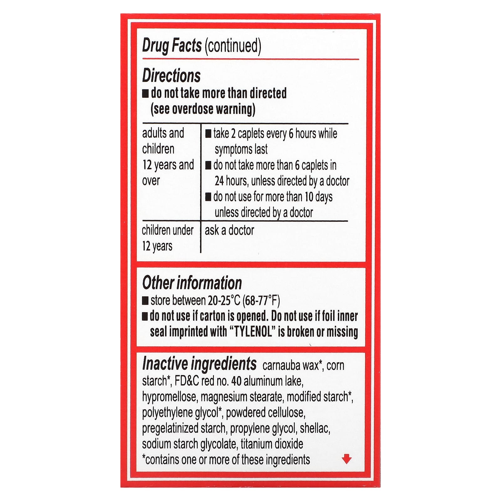 Tylenol, Extra Strength, Acetaminophen Pain Reliever Fever Reducer For ...