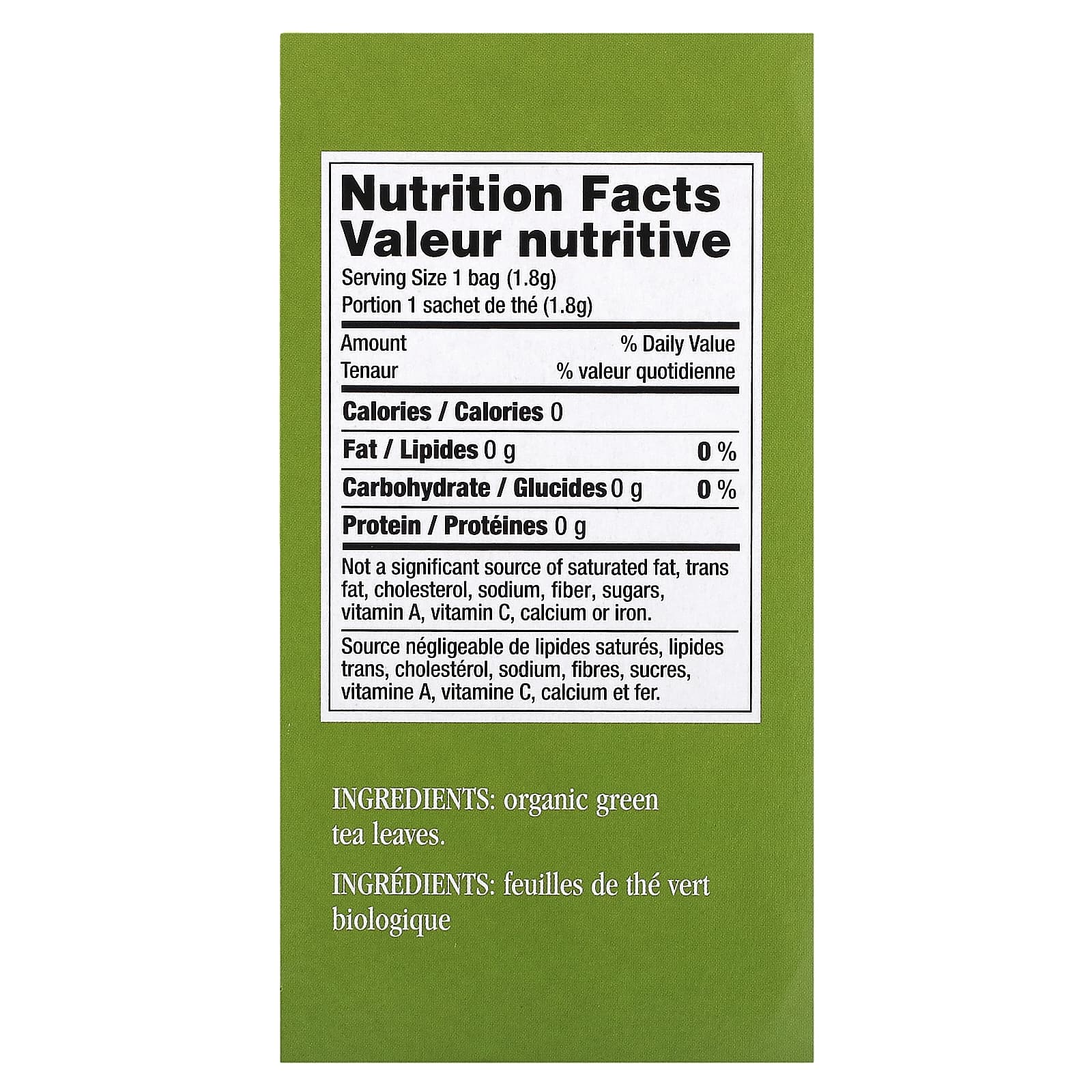 Uncle Lee's Tea, Imperial Organic, Organic Green Tea, 18 Tea Bags, 1.14 ...