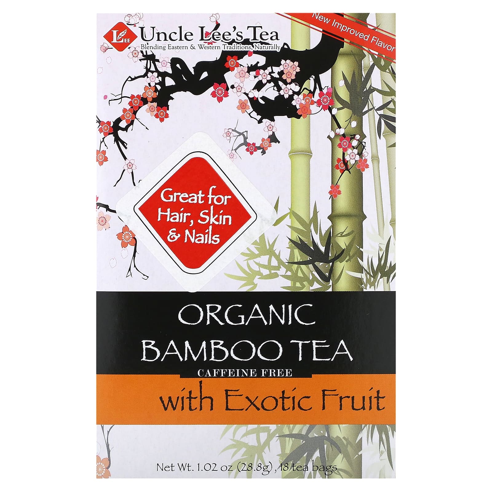 Uncle Lee's Tea, Organic Bamboo Tea with Exotic Fruit, Caffeine Free ...