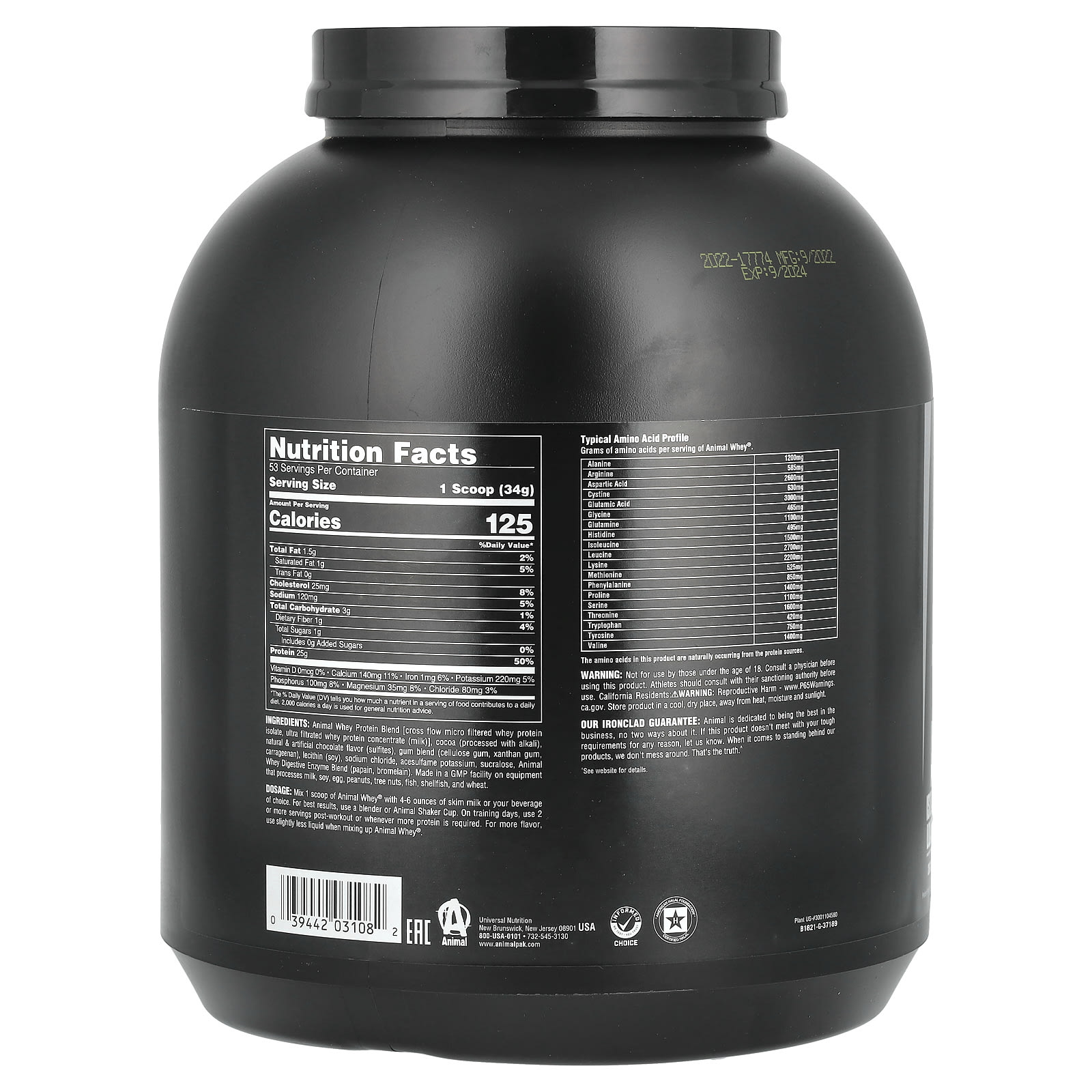Animal, Isolate Loaded Whey Protein Powder, Chocolate , 4 lb (1.81 kg)