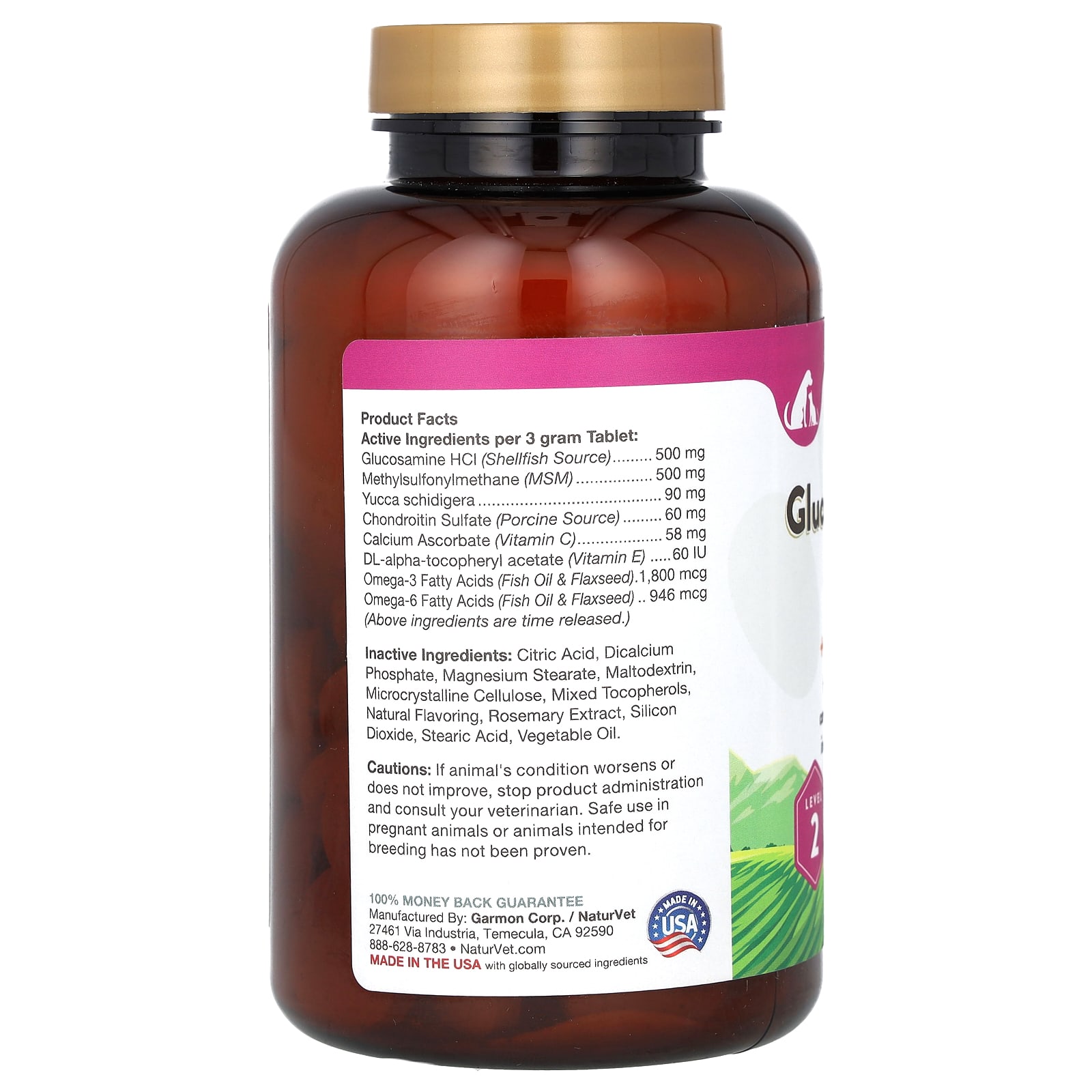 NaturVet, Glucosamine DS Plus, Moderate Joint Care + Chondroitin & MSM ...
