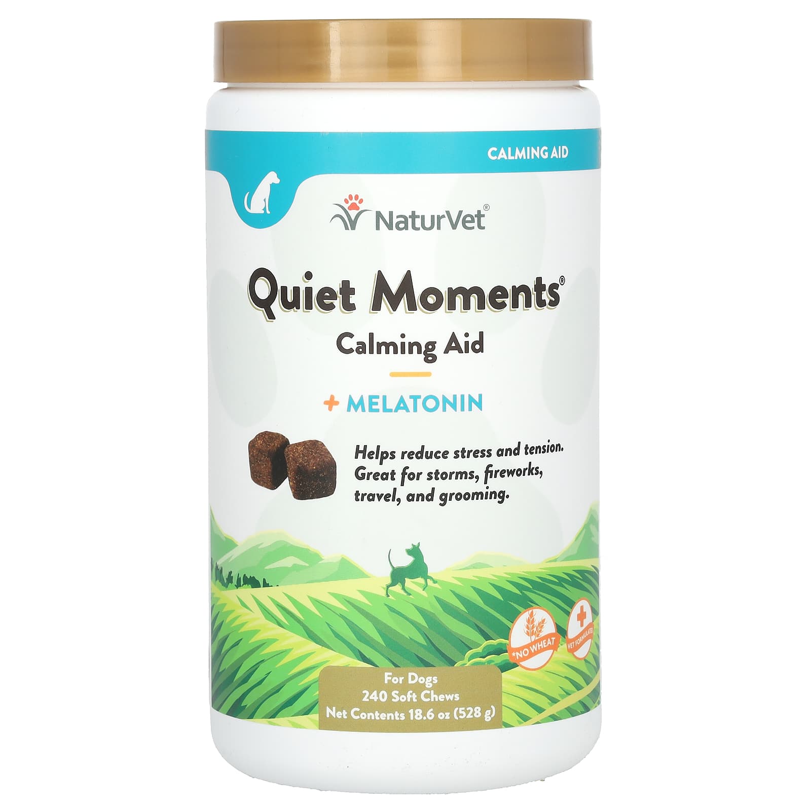 NaturVet, Quiet Moments, Calming Aid + Melatonin, For Dogs, 240 Soft ...