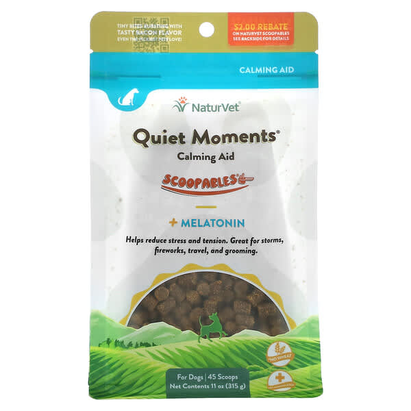 NaturVet, Scoopables, Quiet Moments Calming Aid + Melatonin, For Dogs ...