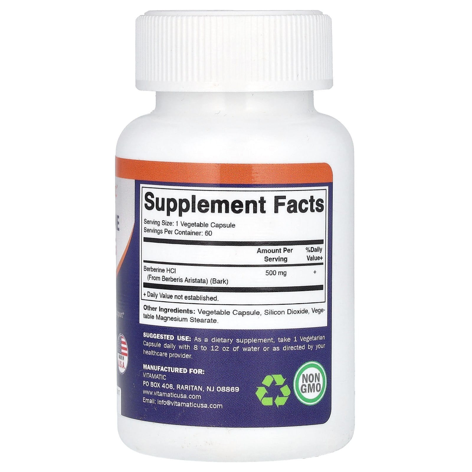 Vitamatic, Berberine, 500 mg, 60 Vegetable Capsules