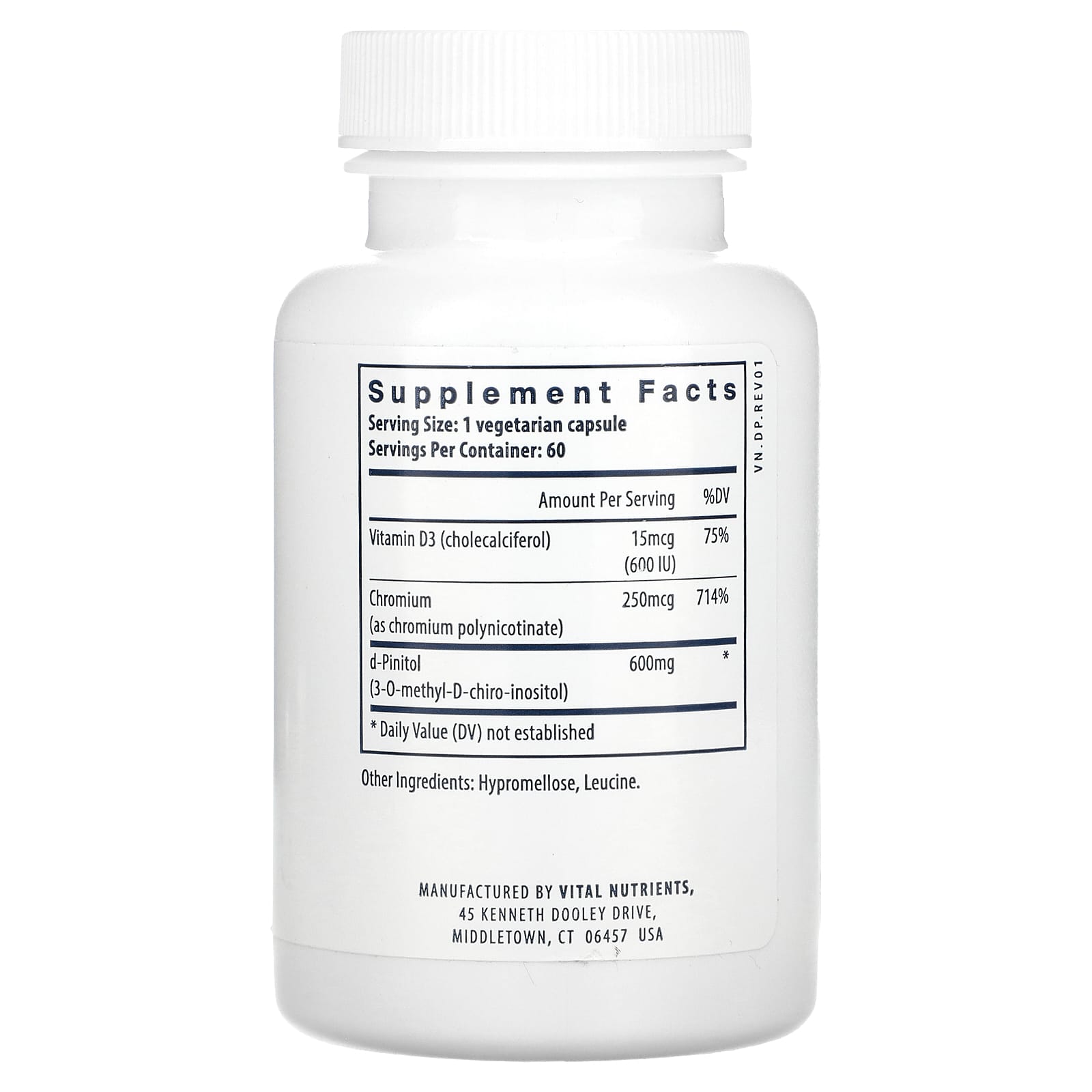 Vital Nutrients, d-Pinitol, 60 Vegetarian Capsules