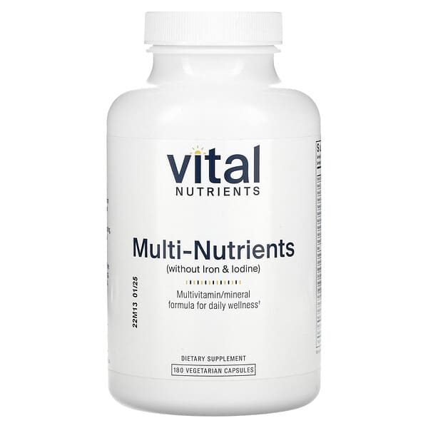 Vital Nutrients, Multi-Nutrients (Without Iron & Iodine), 180 ...