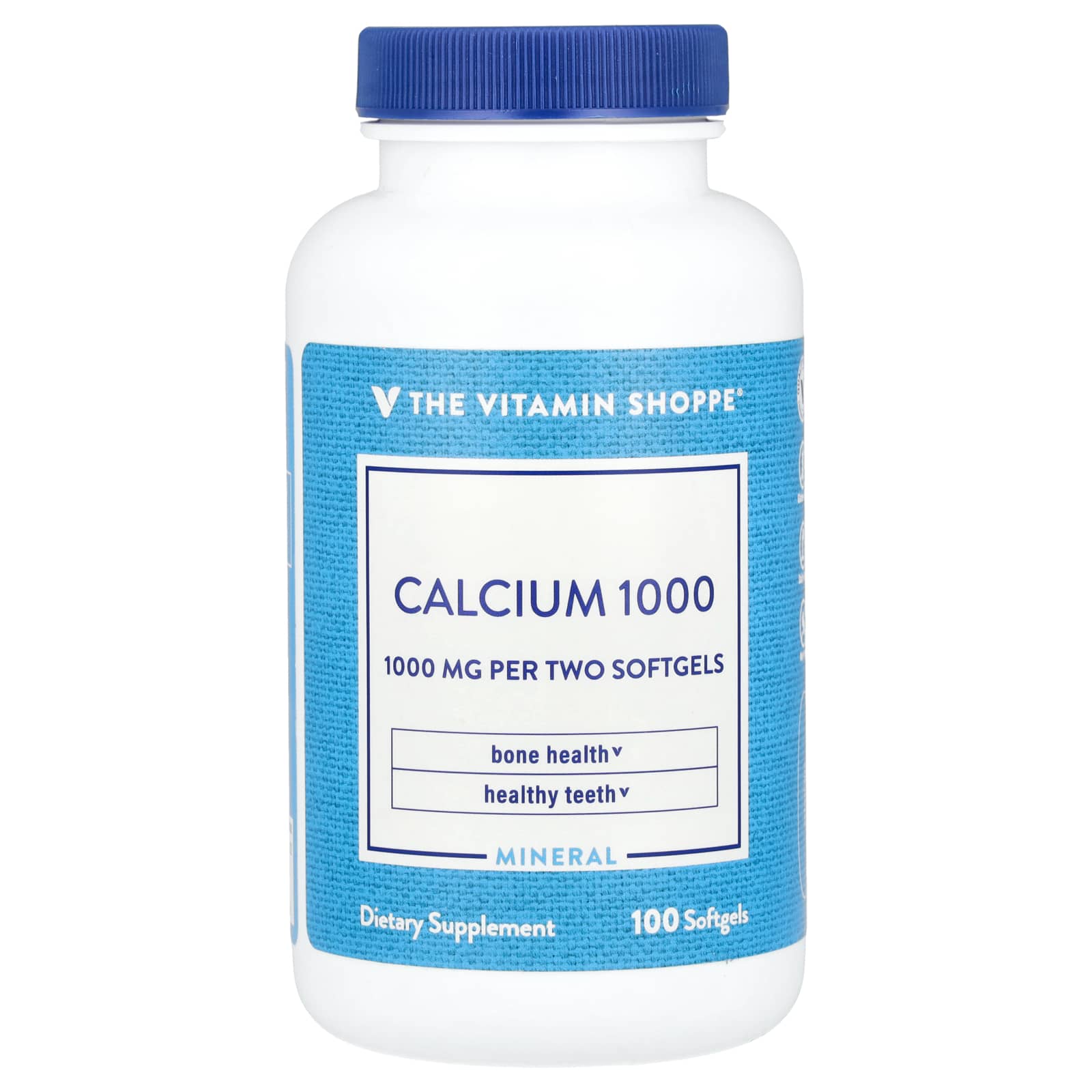 The Vitamin Shoppe, Calcium 1000, 1,000 mg, 100 Softgels (500 mg per ...