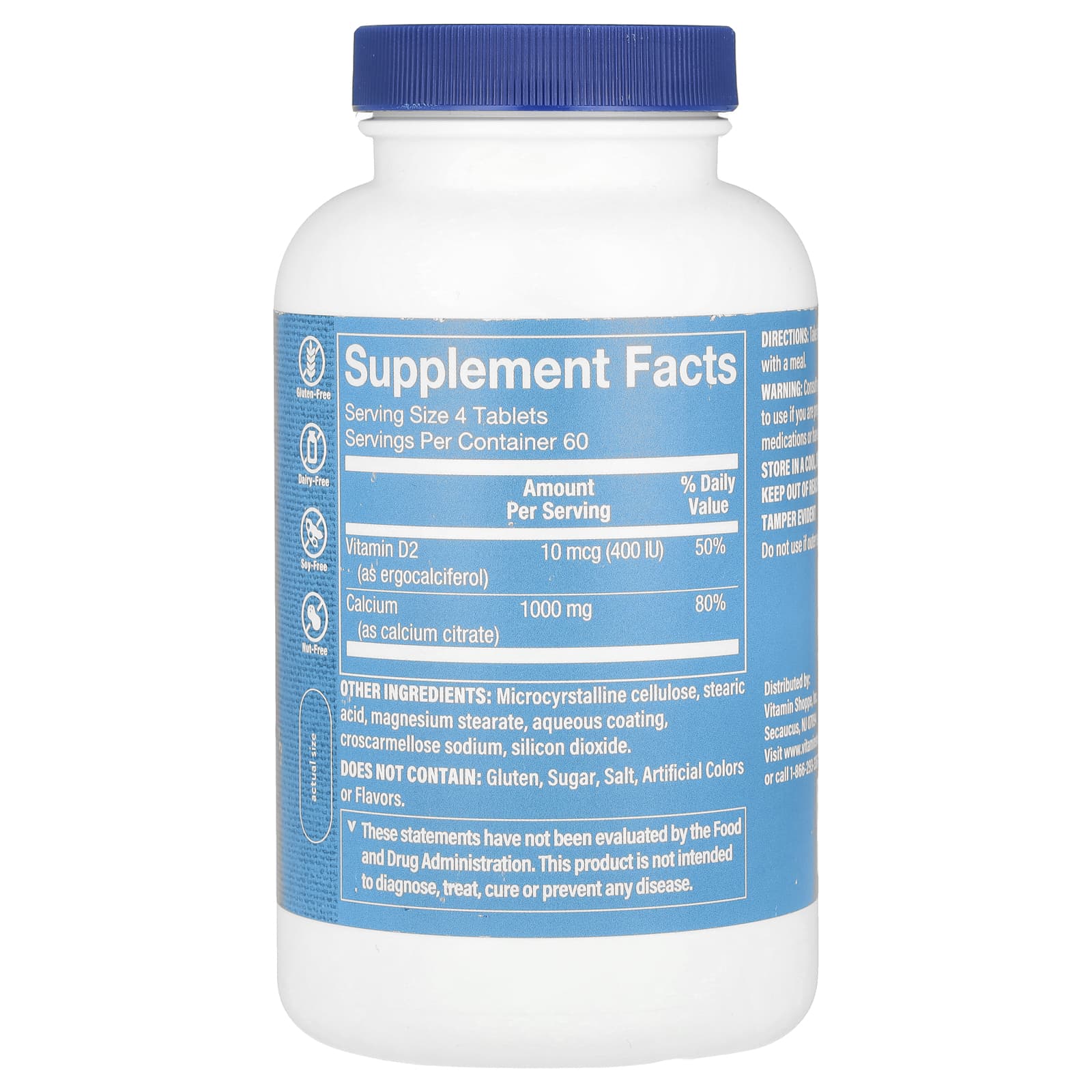 The Vitamin Shoppe, Calcium Citrate Plus Vitamin D, 240 Tablets