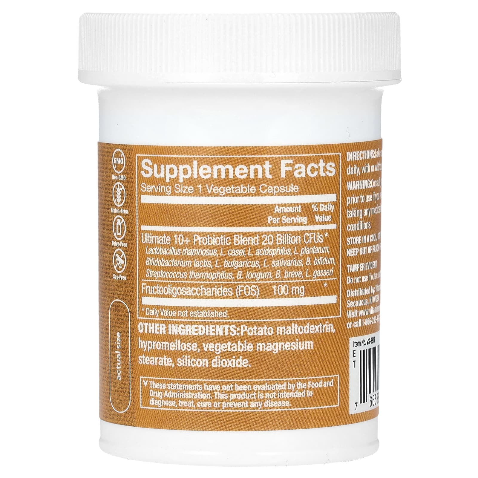 The Vitamin Shoppe, Ultimate 10+ Probiotics, 20 Billion CFU, 60 ...