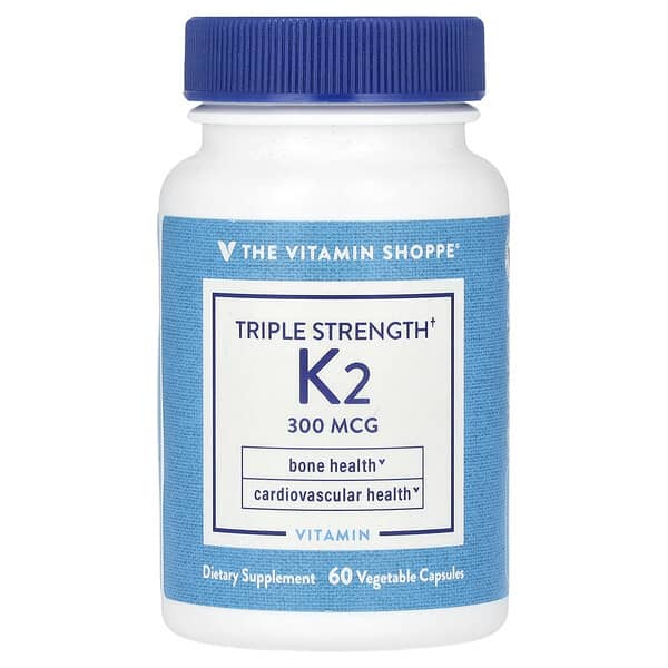 The Vitamin Shoppe, Triple Strength Vitamin K2, 300 mcg, 60 Vegetable ... The Vitamin Shoppe, Triple Strength Vitamin K2, 300 mcg, 60 Vegetable ...