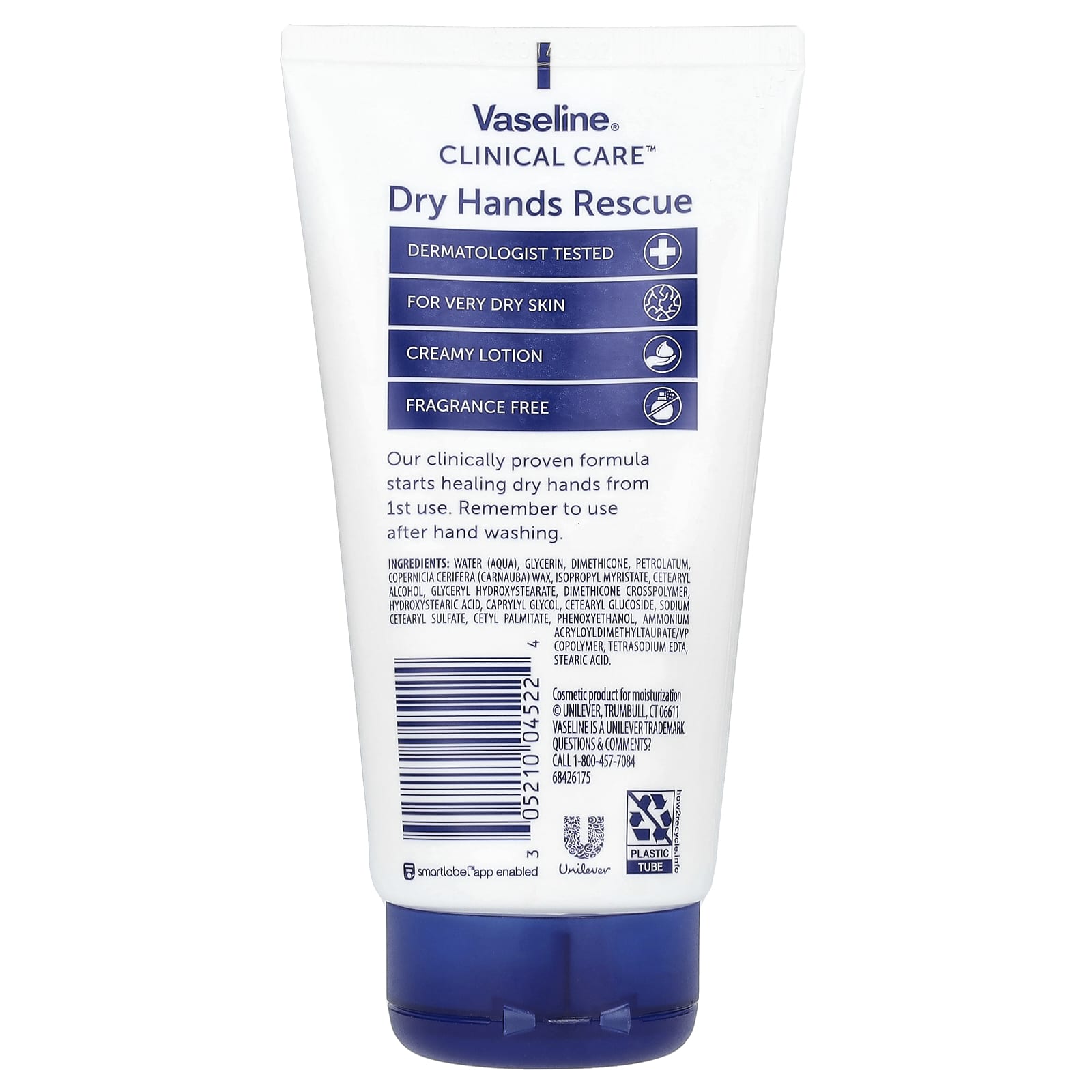 Vaseline, Clinical Care™, Dry Hands Rescue, Fragrance Free, 5.1 fl oz ...