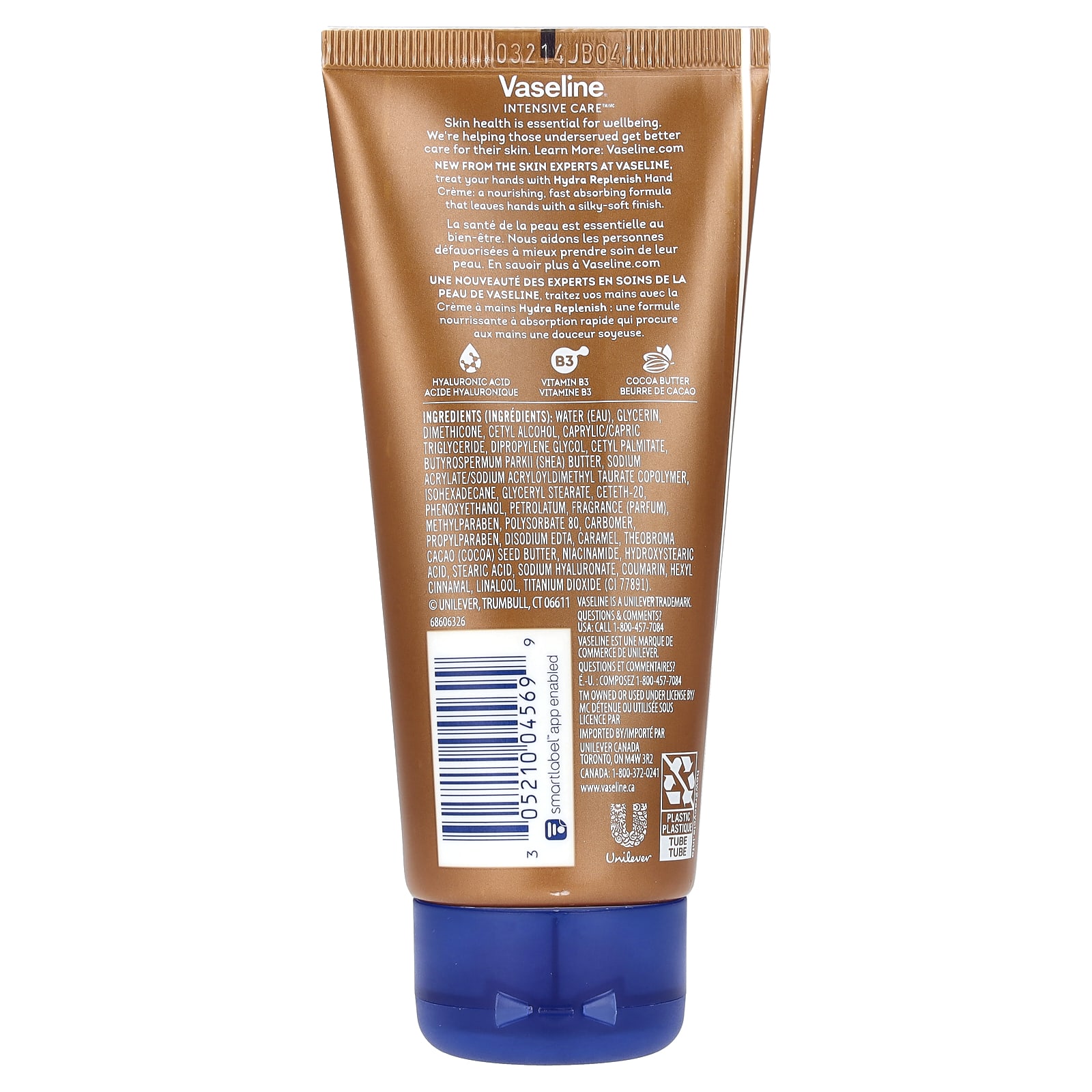 Vaseline, Intensive Care™, Hydra Replenish Hand Creme, 3.4 fl oz (100 ml)