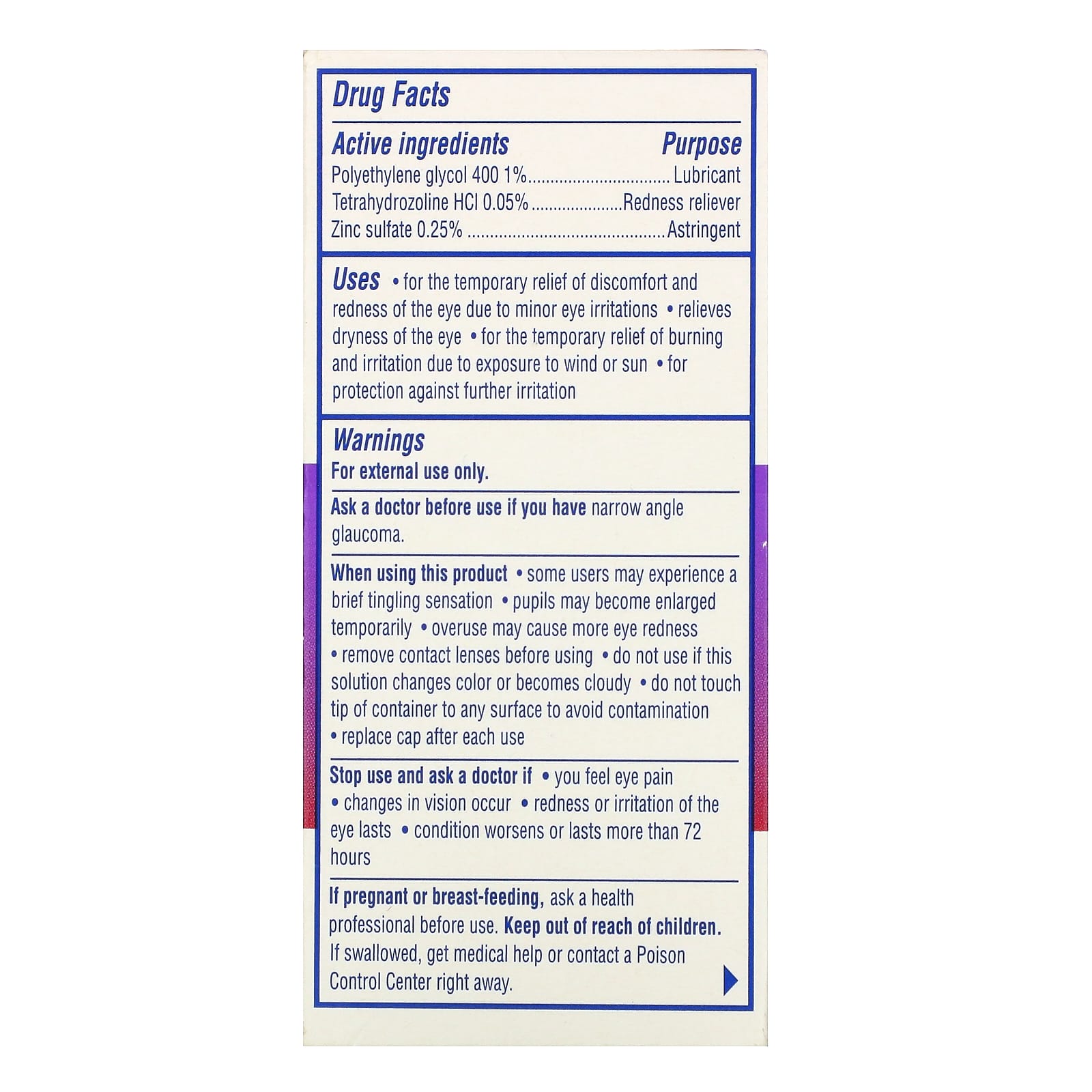 Visine Red Eye Total Comfort Multi Symptom Eye Drops 1 2 Fl Oz 15 Ml Visine Red Eye Total Comfort Multi Symptom Eye Drops 1 2 Fl Oz 15 Ml