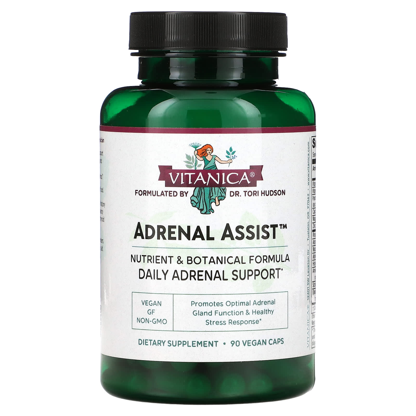 Vitanica, Adrenal Assist, Daily Adrenal Support, 90 Vegan Caps