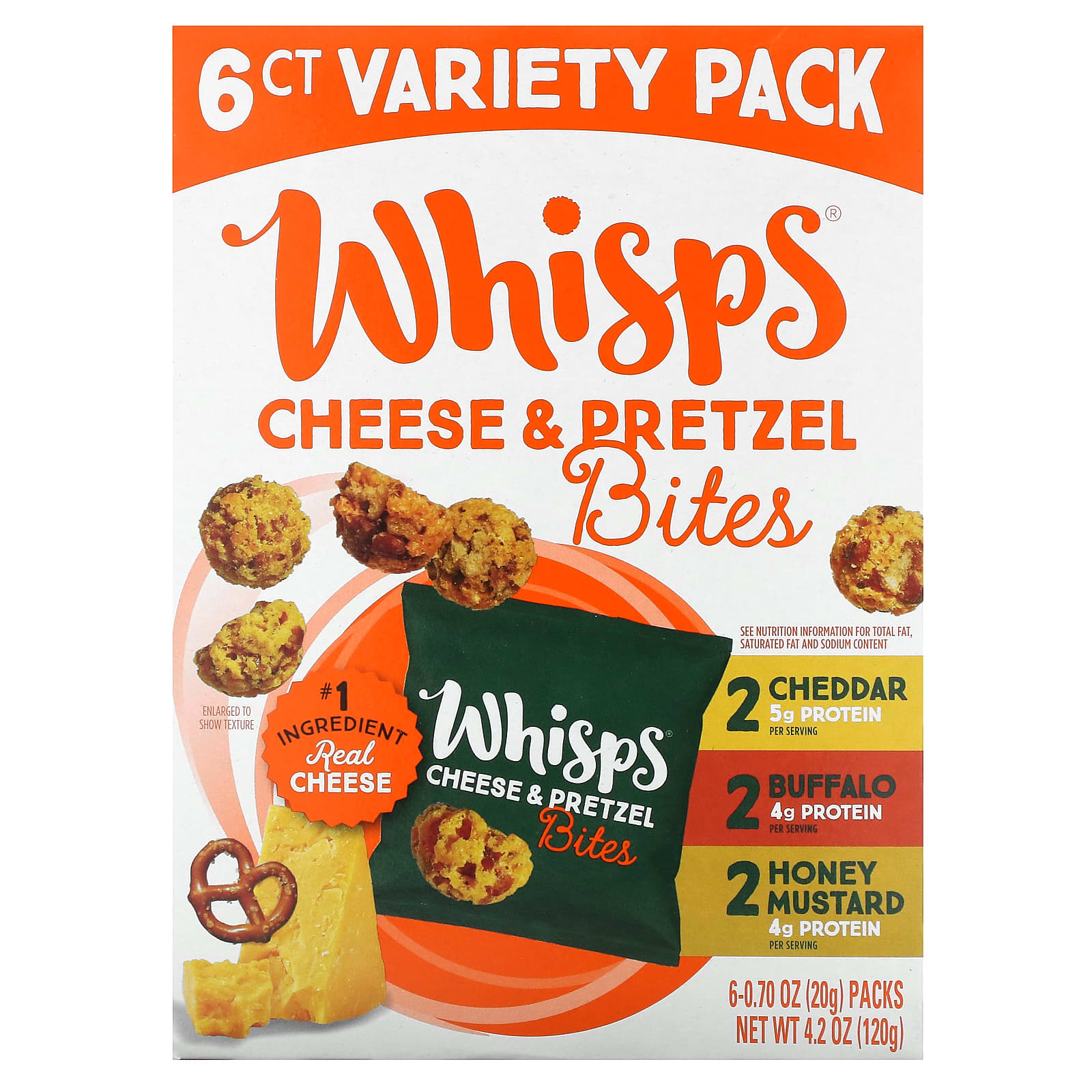 Whisps Cheese And Pretzel Bites Variety Pack 6 Snack Packs 07 Oz 20 G Each