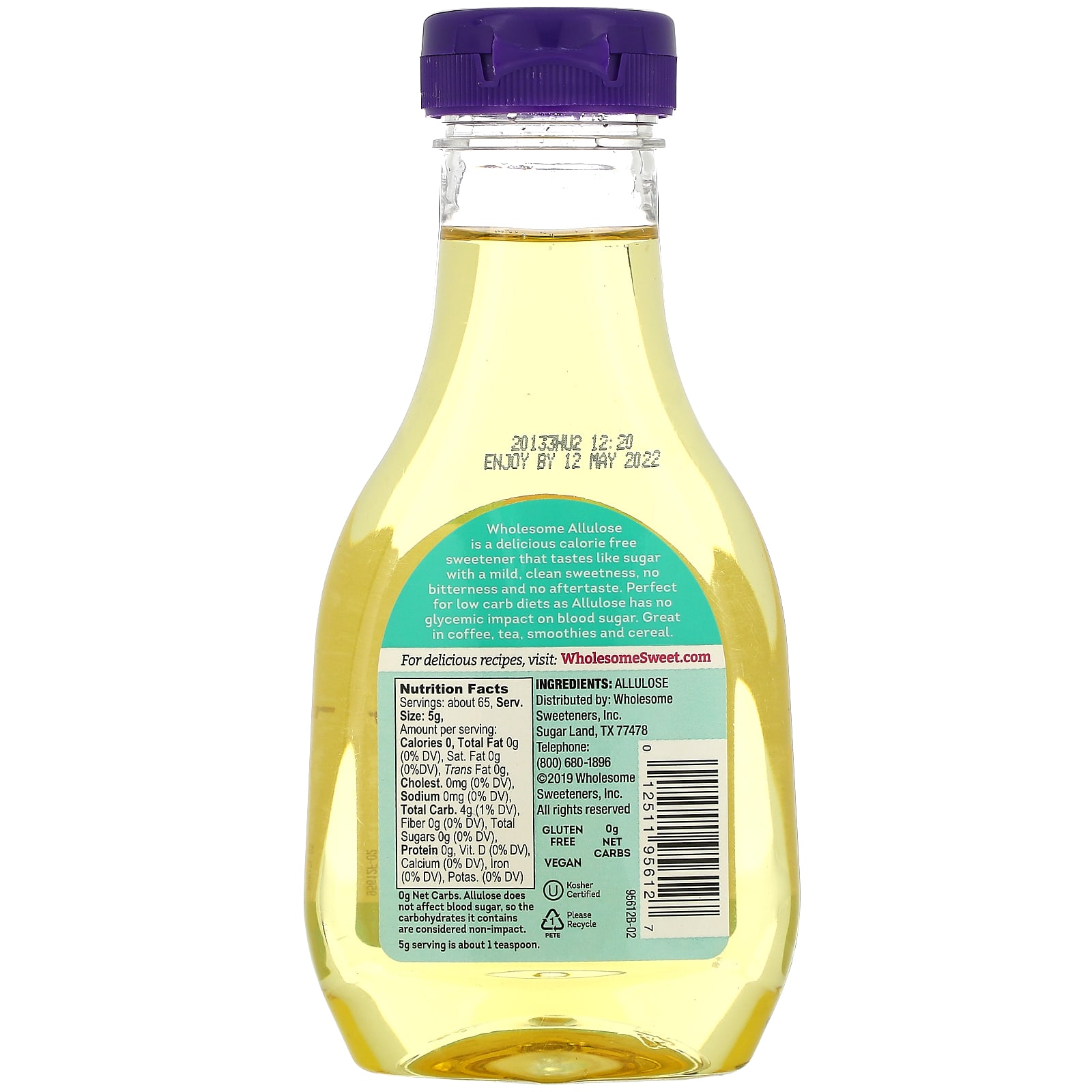 Wholesome Sweeteners, Allulose, Zero Calorie Liquid Sweetener, 11.5 oz ...