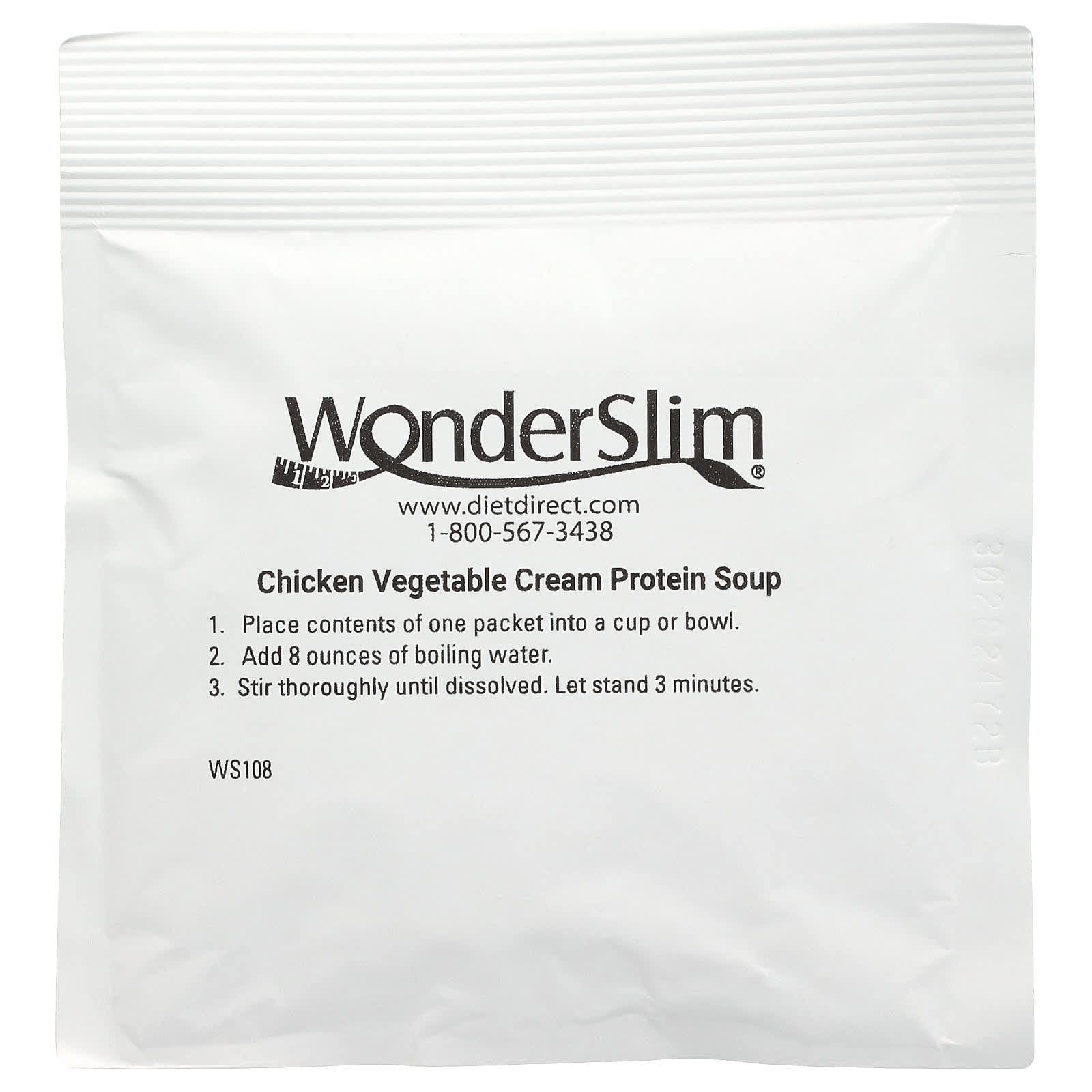 WonderSlim, Protein Soup, Chicken Vegetable Cream, 7 Packets, (23 g) Each