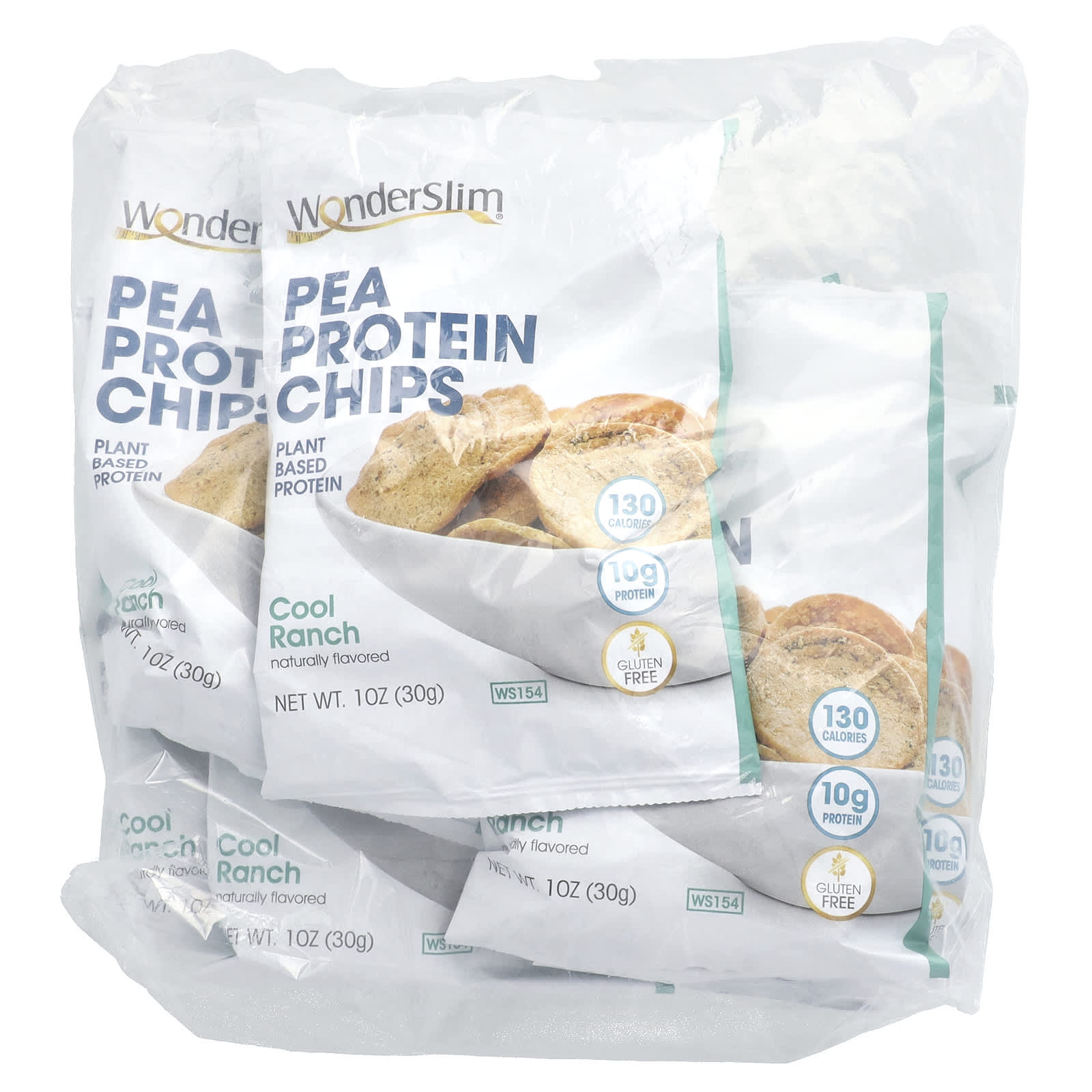 WonderSlim, 완두콩 단백질 칩, 쿨랜치, 6봉지, 각 30g(1oz)