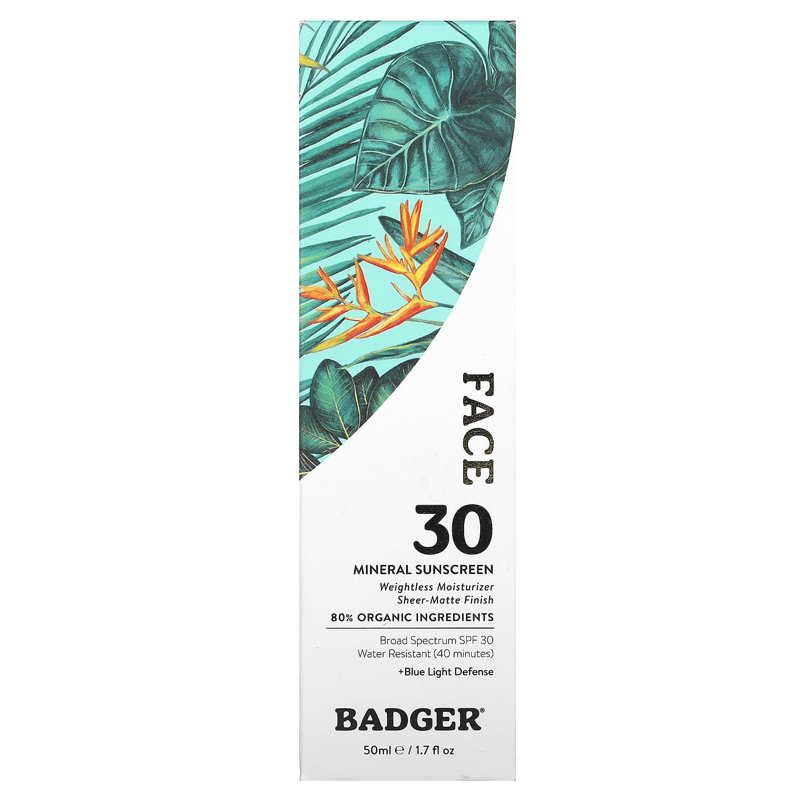 Badger, Face Mineral Sunscreen, SPF 30, 1.7 fl oz (50 ml)