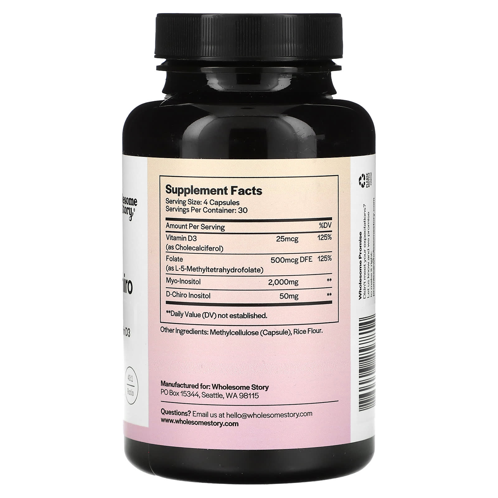 Wholesome Story, Myo & D-Chiro Inositol with MTHF Folate + Vitamin D3 ... Wholesome Story, Myo & D-Chiro Inositol with MTHF Folate + Vitamin D3 ...