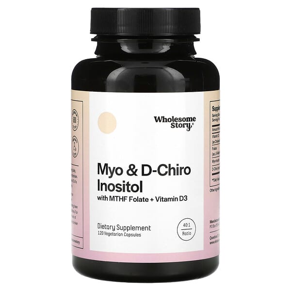 Wholesome Story, Myo & D-Chiro Inositol with MTHF Folate + Vitamin D3 ...