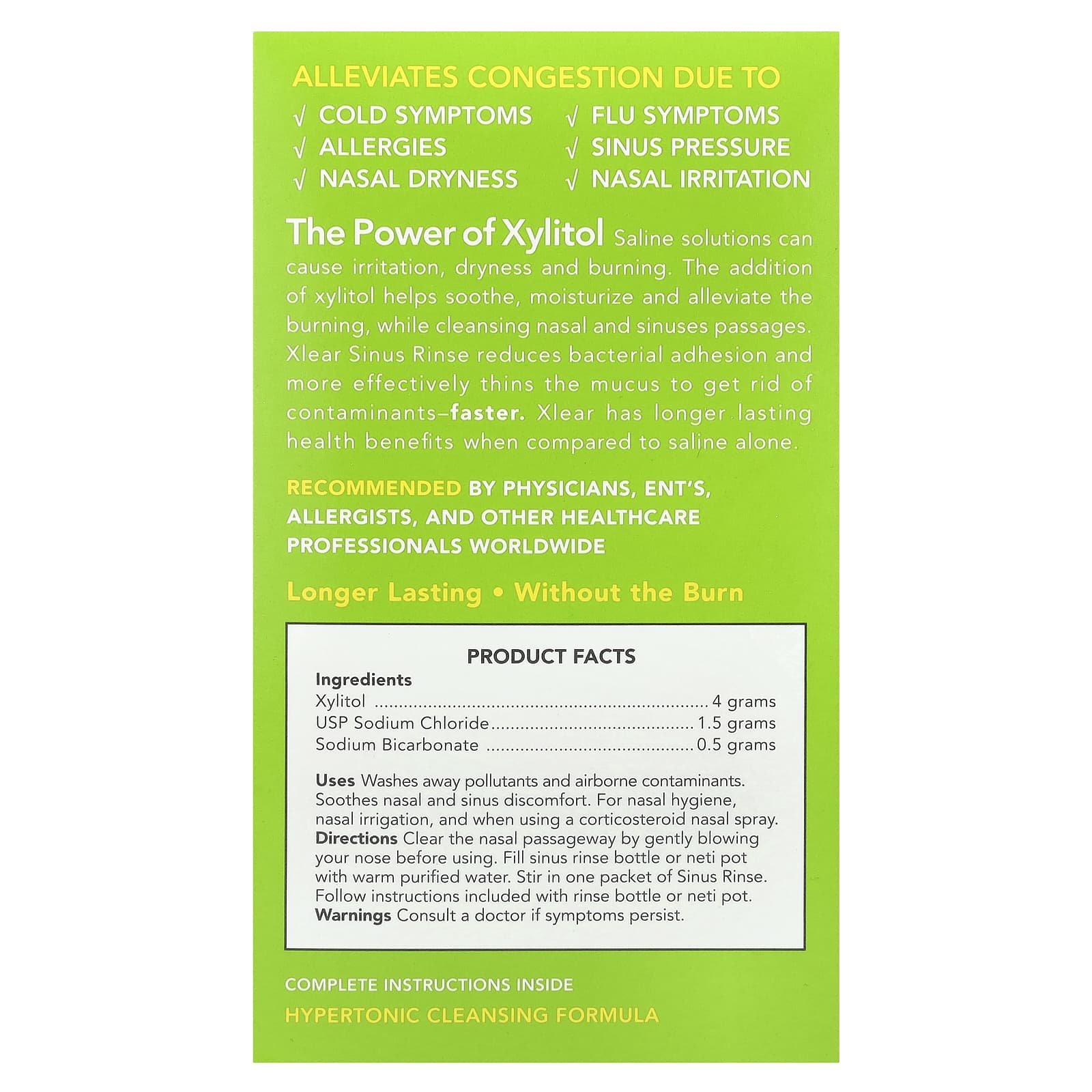 Xlear, Natural Sinus Rinse Packets, 50 Packets, 6 g Each