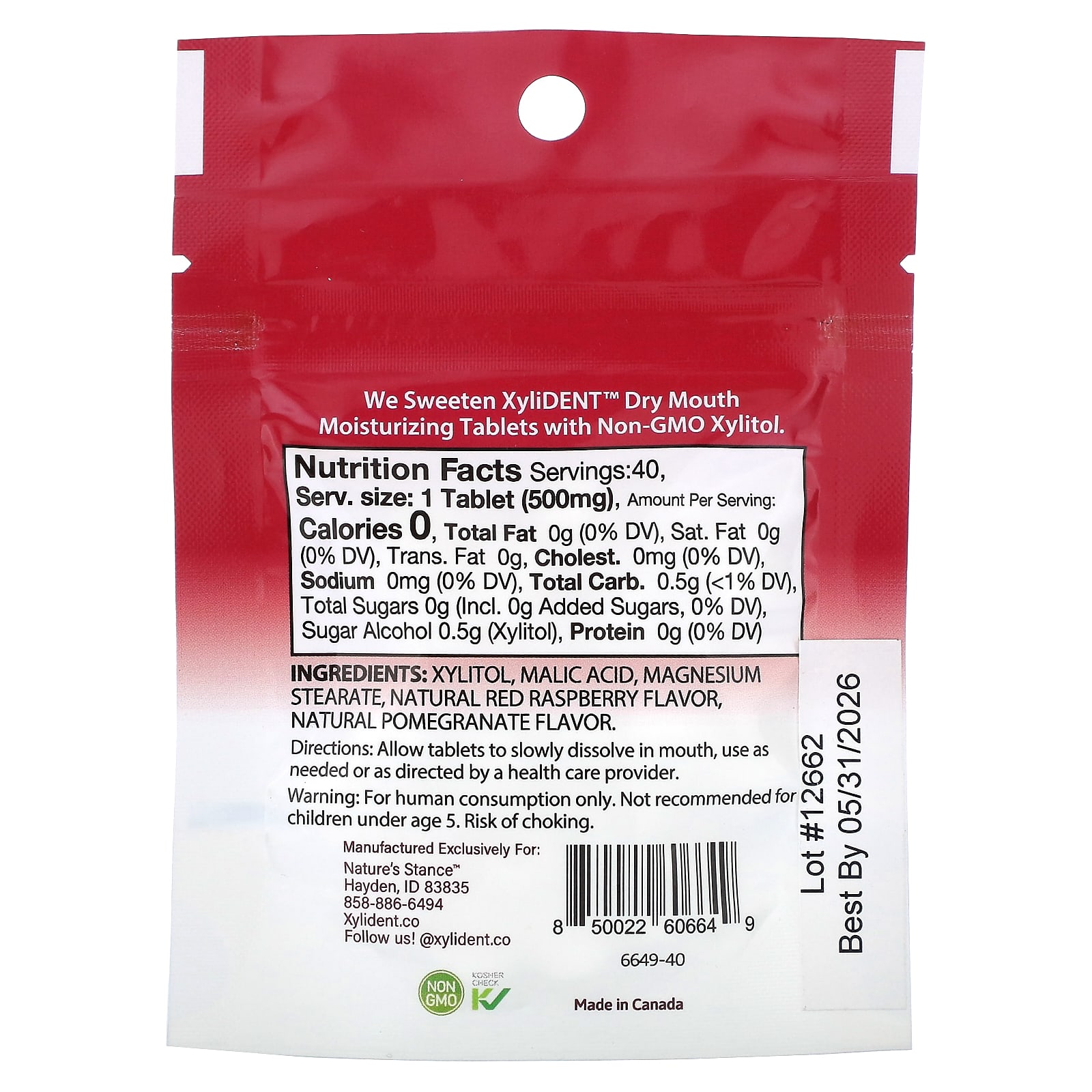 XyliDENT, Dry Mouth Moisturizing Tablets with Xylitol, Pomegranate ...