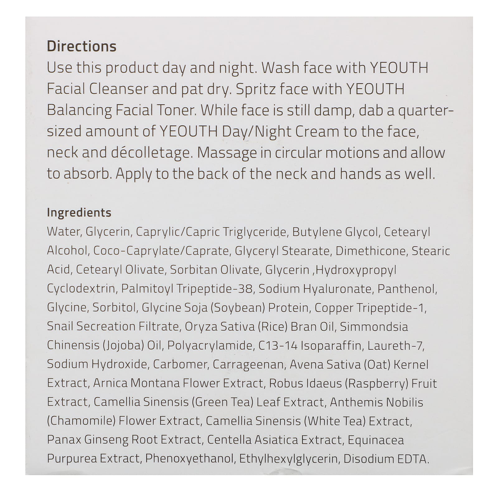 Yeouth, Day/Night Cream, 4 fl oz (118 ml)