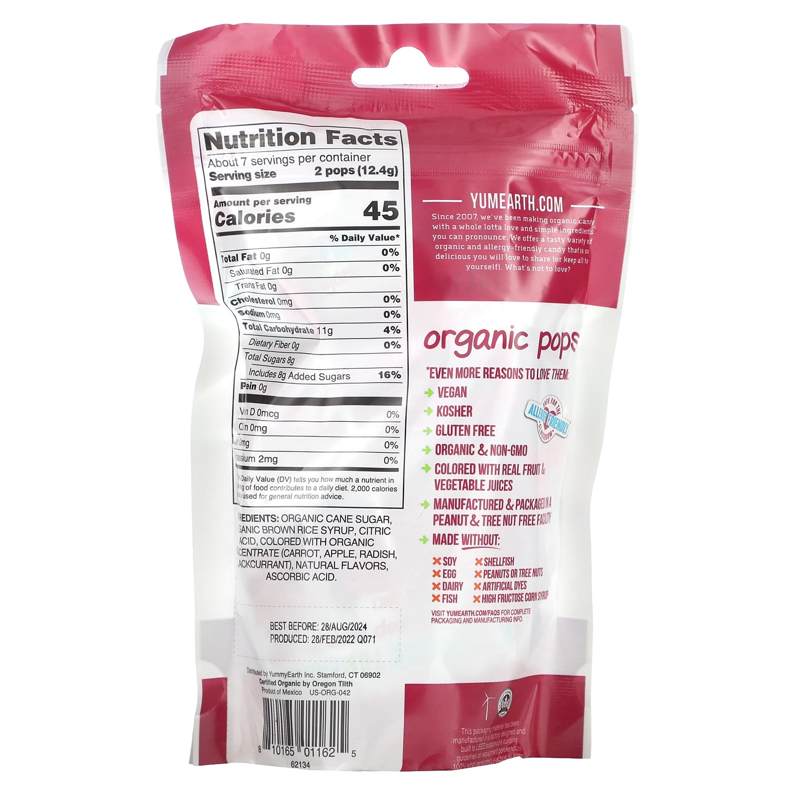 YumEarth, Organic Hot Chili Pops, Chili Mango Mambo, 14 Pops, 3.1 oz ...