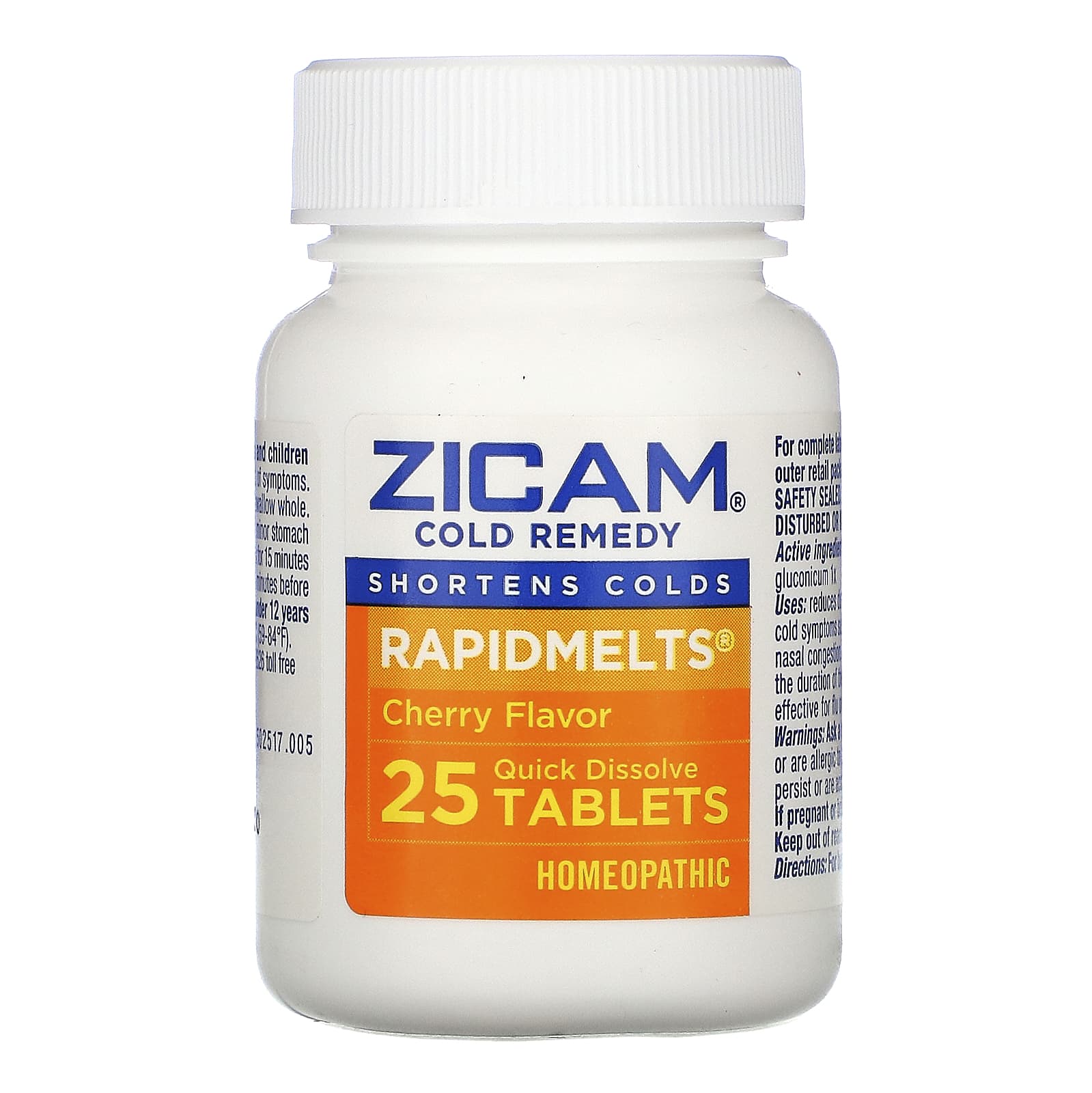 Zicam, Cold Remedy, RapidMelts, Cherry, 25 Quick Dissolve Tablets