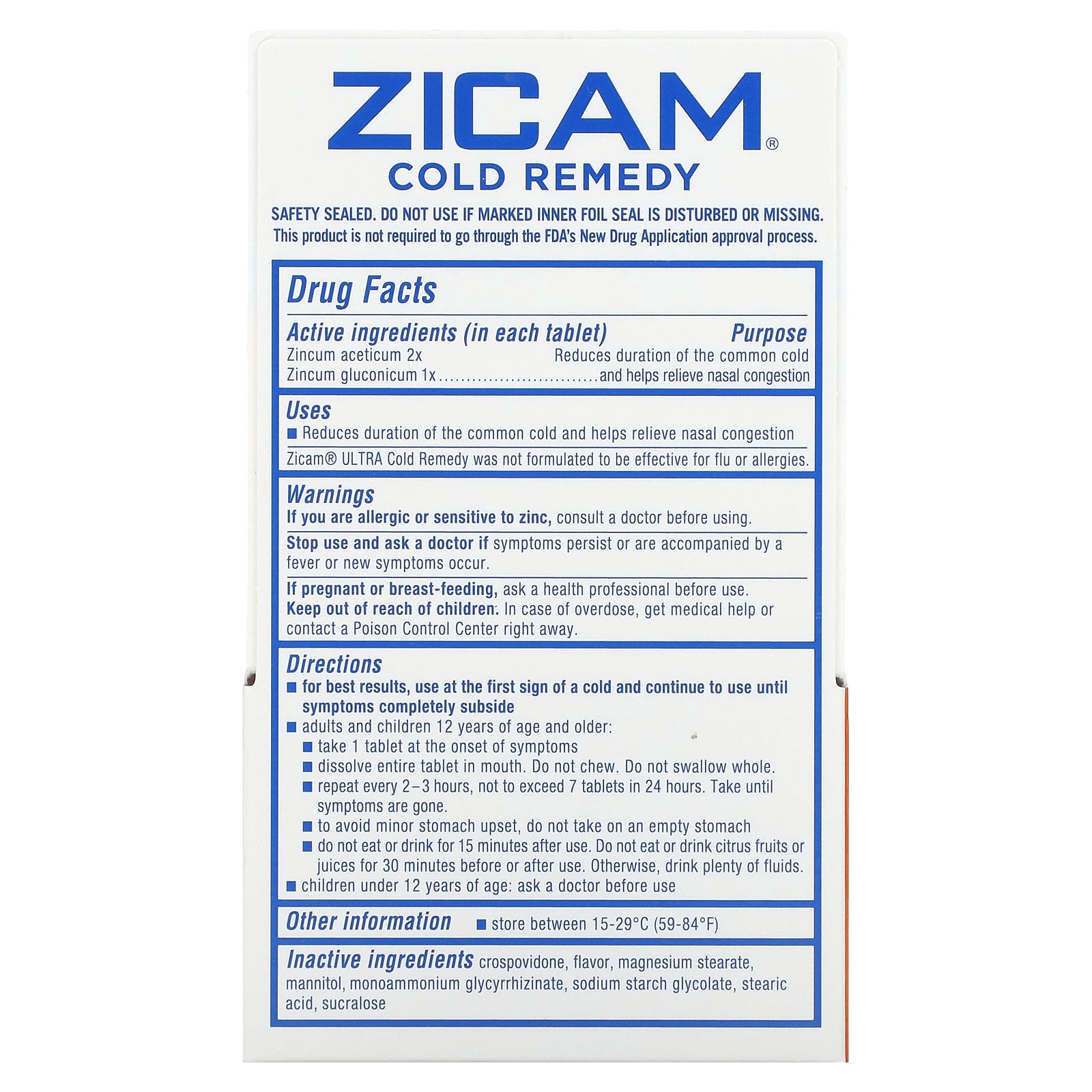 Zicam, Ultra Cold Remedy, RapidMelts, Orange Cream, 18 Quick Dissolve ...