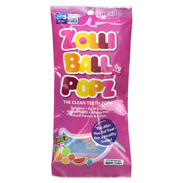 Zollipops, Zolli Ball Popz, The Clean Teeth Pops, Delicious Fruit ...
