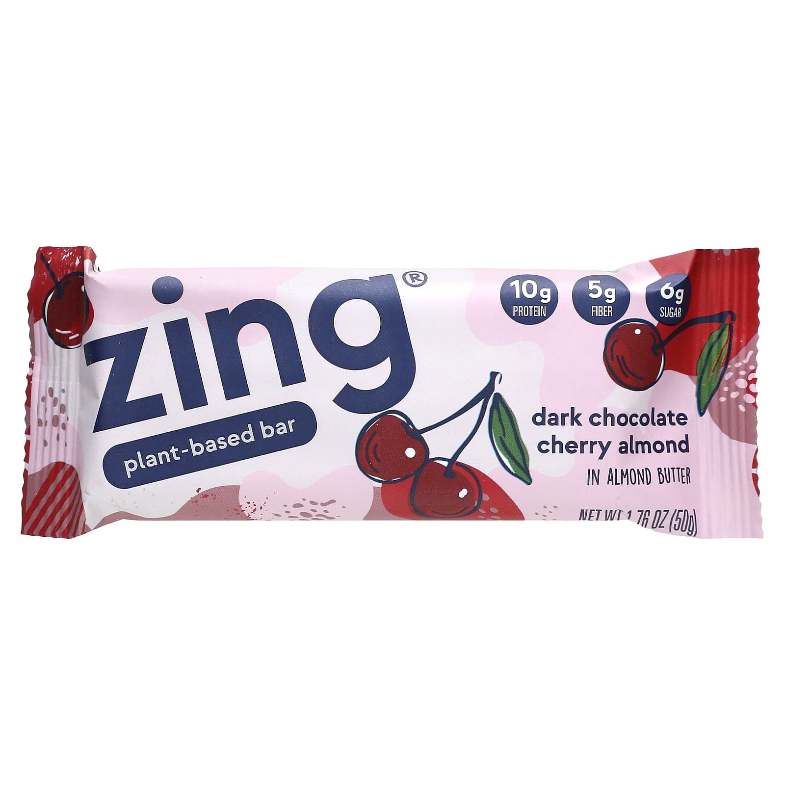 Zing Bars, Plant-Based Bar, Dark Chocolate Cherry Almond In Almond ...
