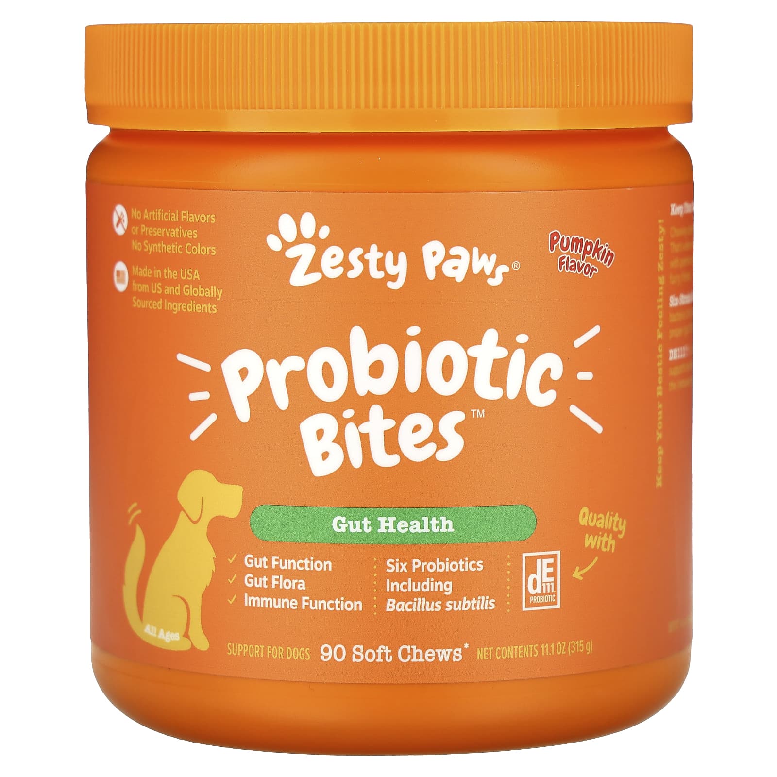 Zesty Paws, Probiotic Bites, For Dogs, All Ages, Pumpkin, 90 Soft Chews ...