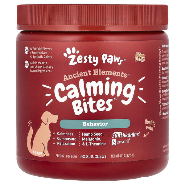 Zesty Paws, Ancient Elements, Calming Bites, For Dogs, All Ages, Bison ...